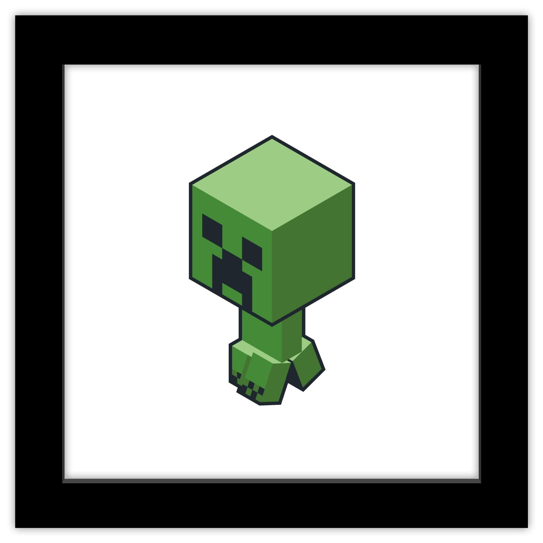 Gallery Pops Minecraft - Isometric Creeper Wall Art, Black Framed ...