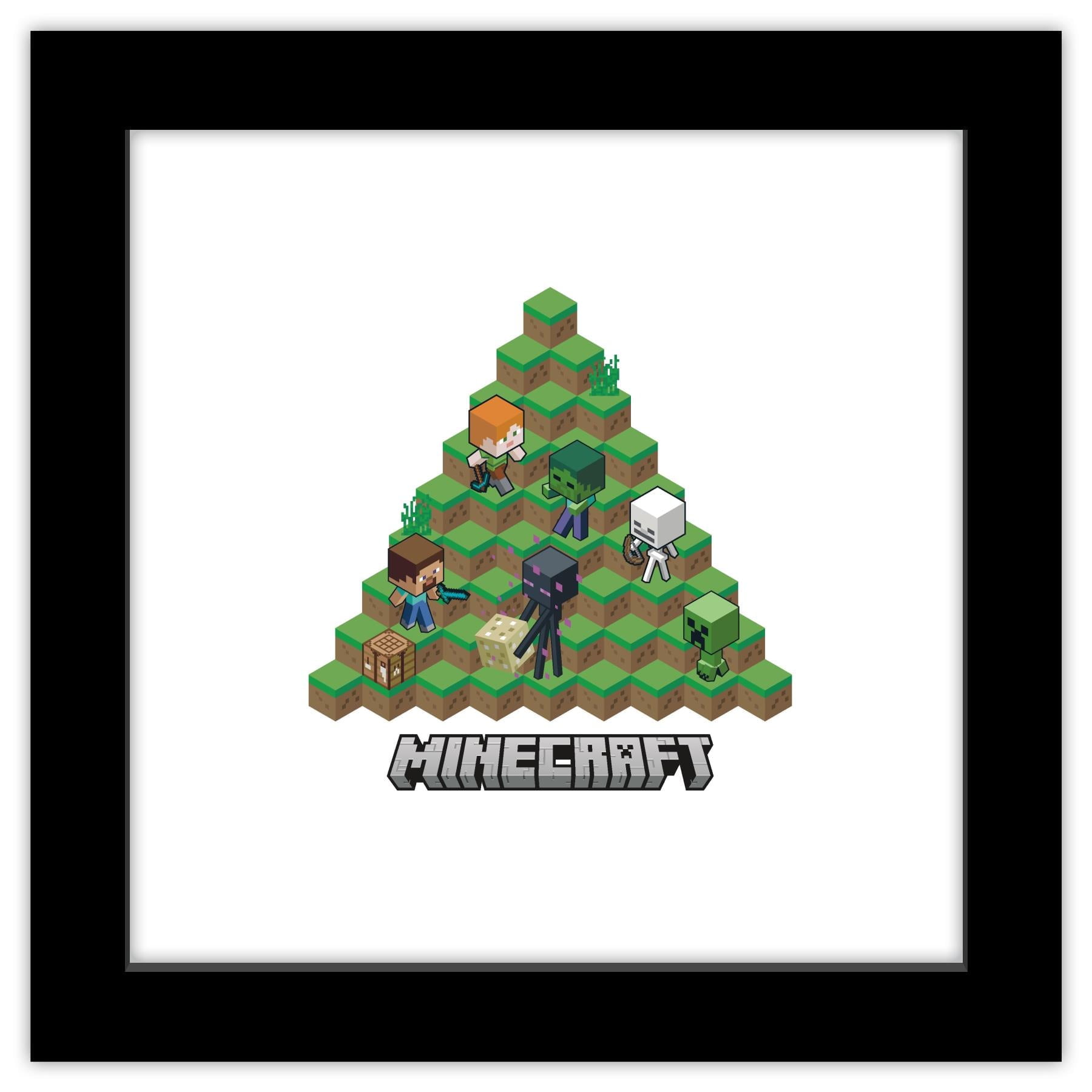 Gallery Pops Minecraft - Isometric Minecraft Badge Wall Art, Black ...