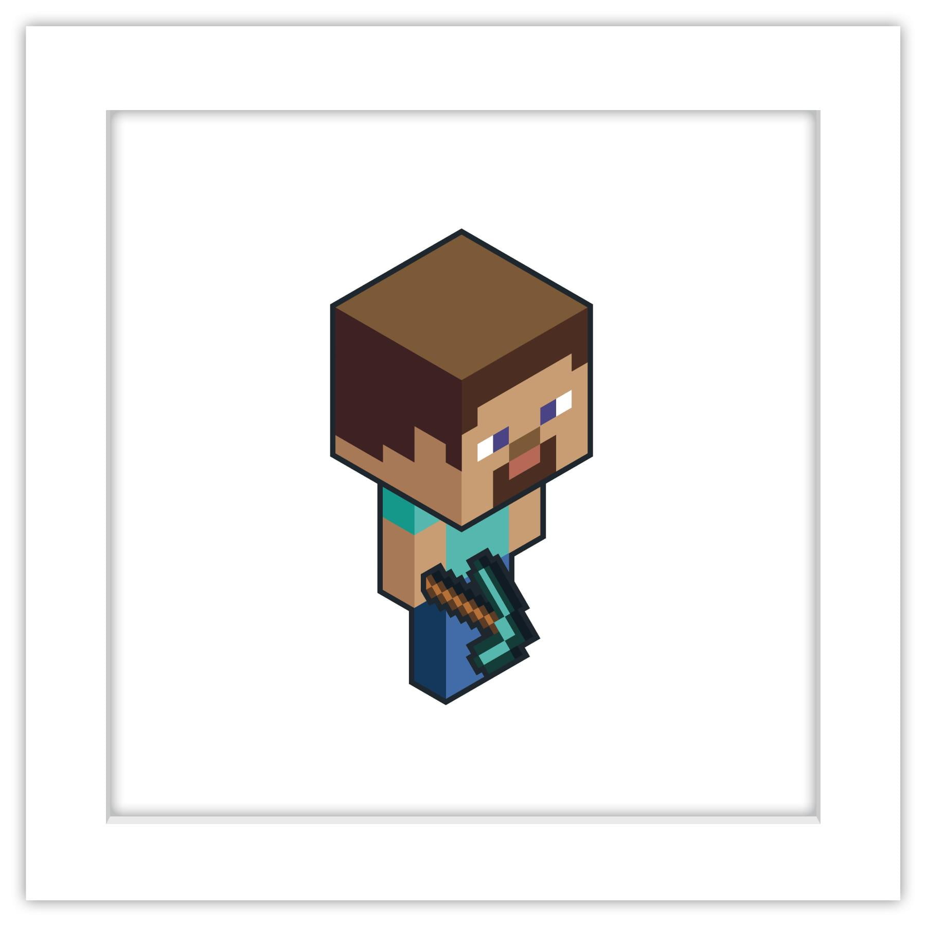 Gallery Pops Minecraft - Isometric Steve Wall Art, White Framed Version ...