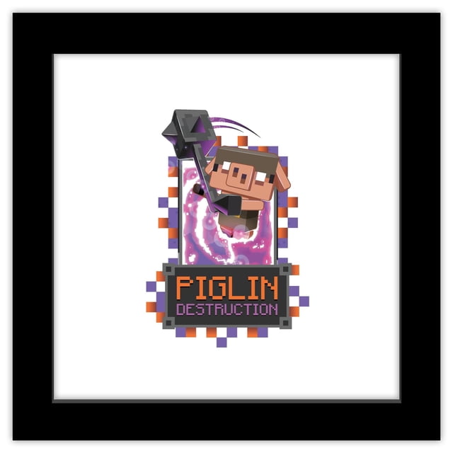 Gallery Pops Minecraft: Legends - Piglin Destruction Wall Art, Black ...