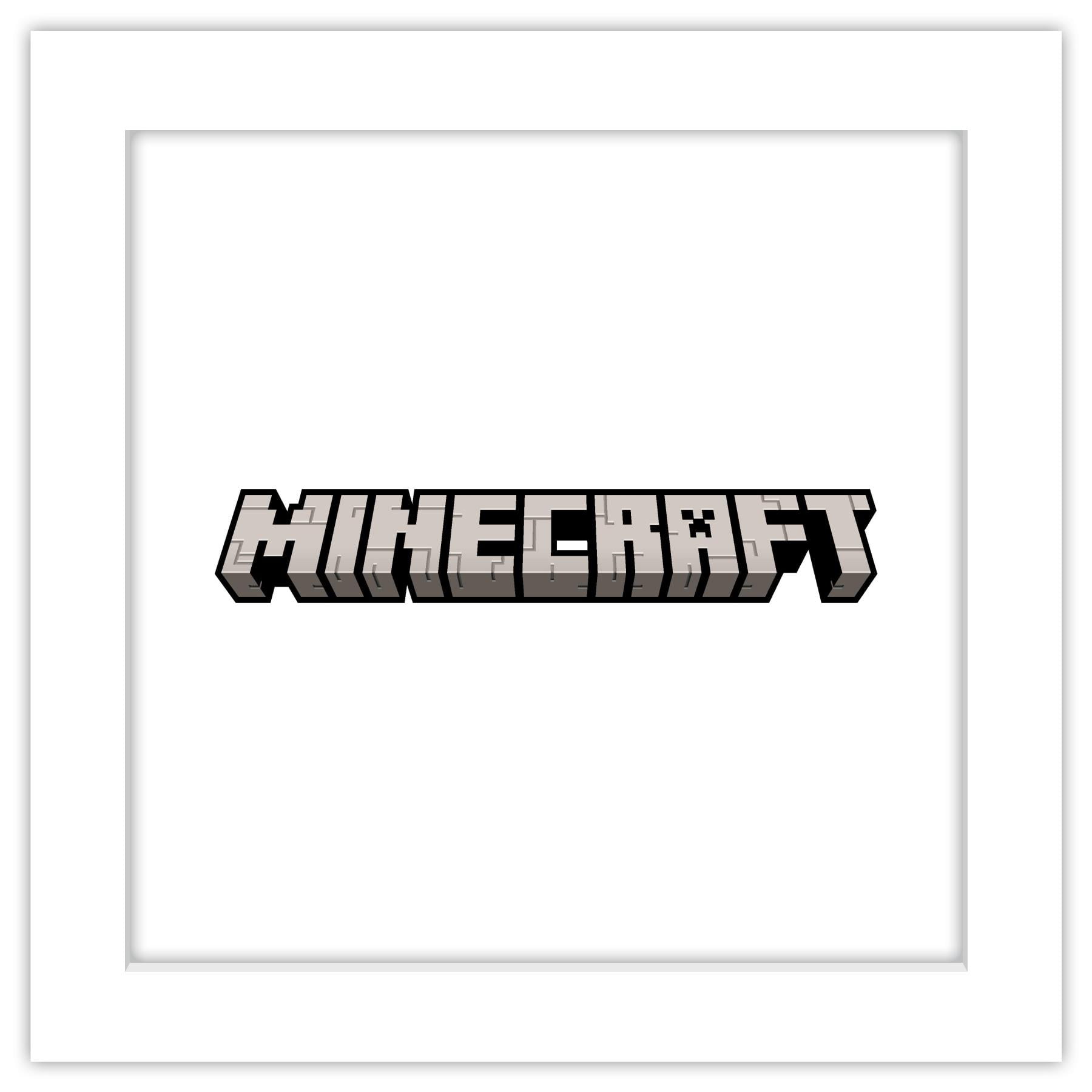 Gallery Pops Minecraft - Logo Wall Art, White Framed Version, 12" x 12 ...