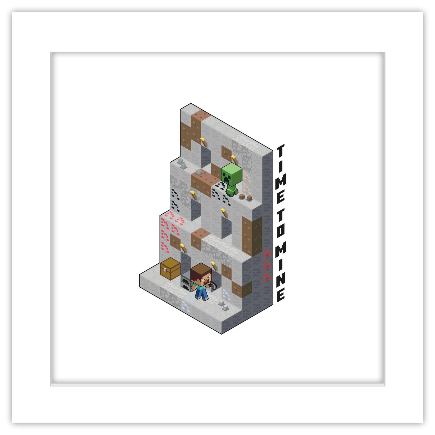 Gallery Pops Minecraft - Time To Mine Wall Art, White Framed Version ...
