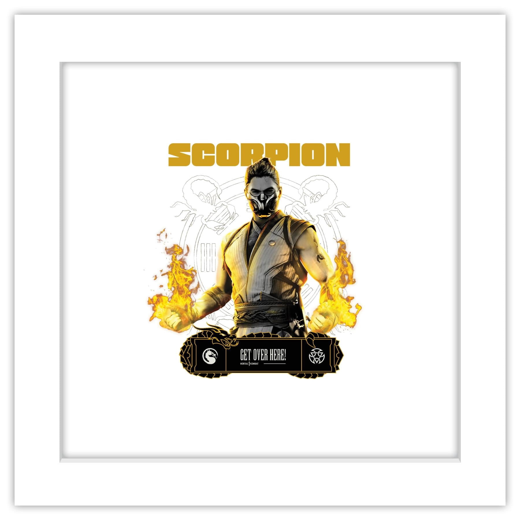 Gallery Pops Mortal Kombat 1 - Scorpion Get Over Here Wall Art, White ...