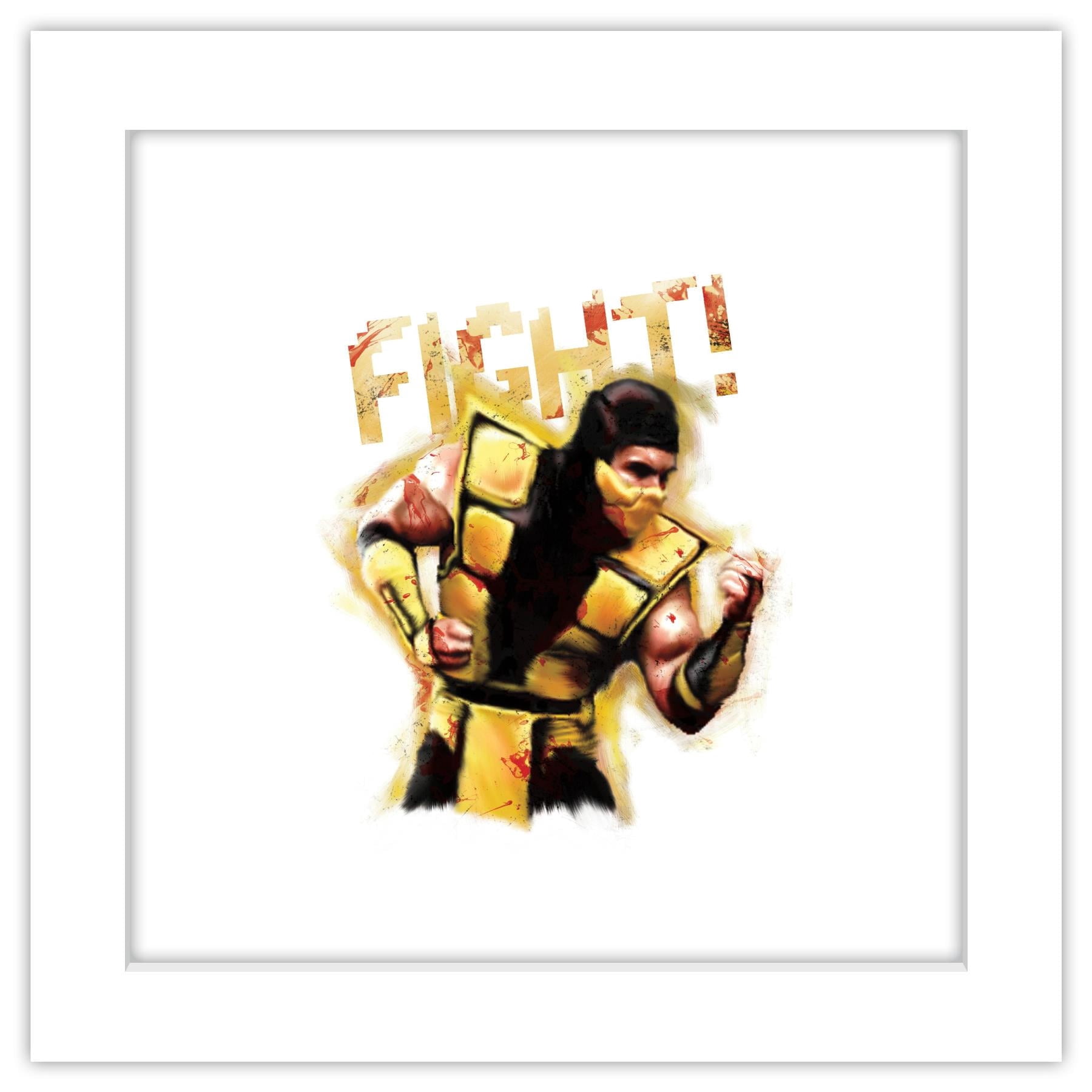 Gallery Pops Mortal Kombat - Scorpion Fight Wall Art, White Framed ...