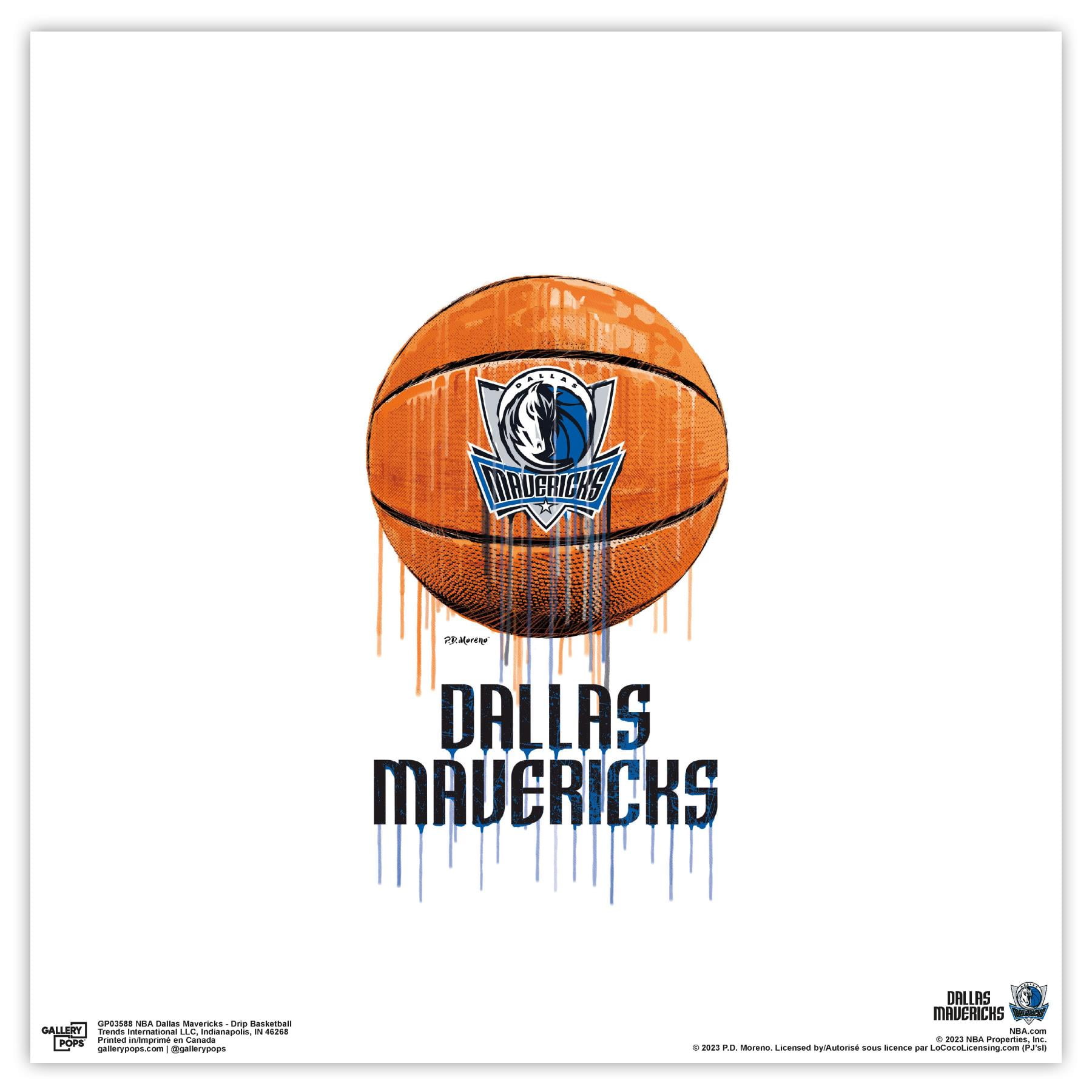 Gallery Pops NBA Dallas Mavericks - Drip Basketball Wall Art, Unframed ...