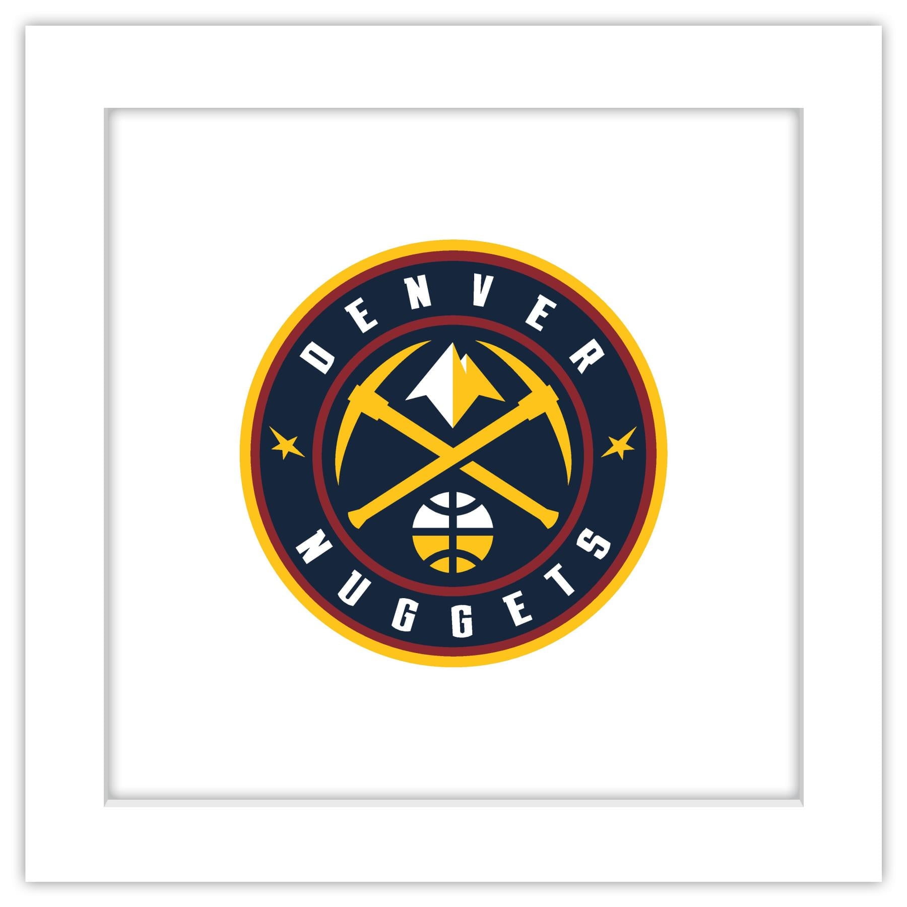 Gallery Pops NBA Denver Nuggets - Global Logo Wall Art, White Framed ...