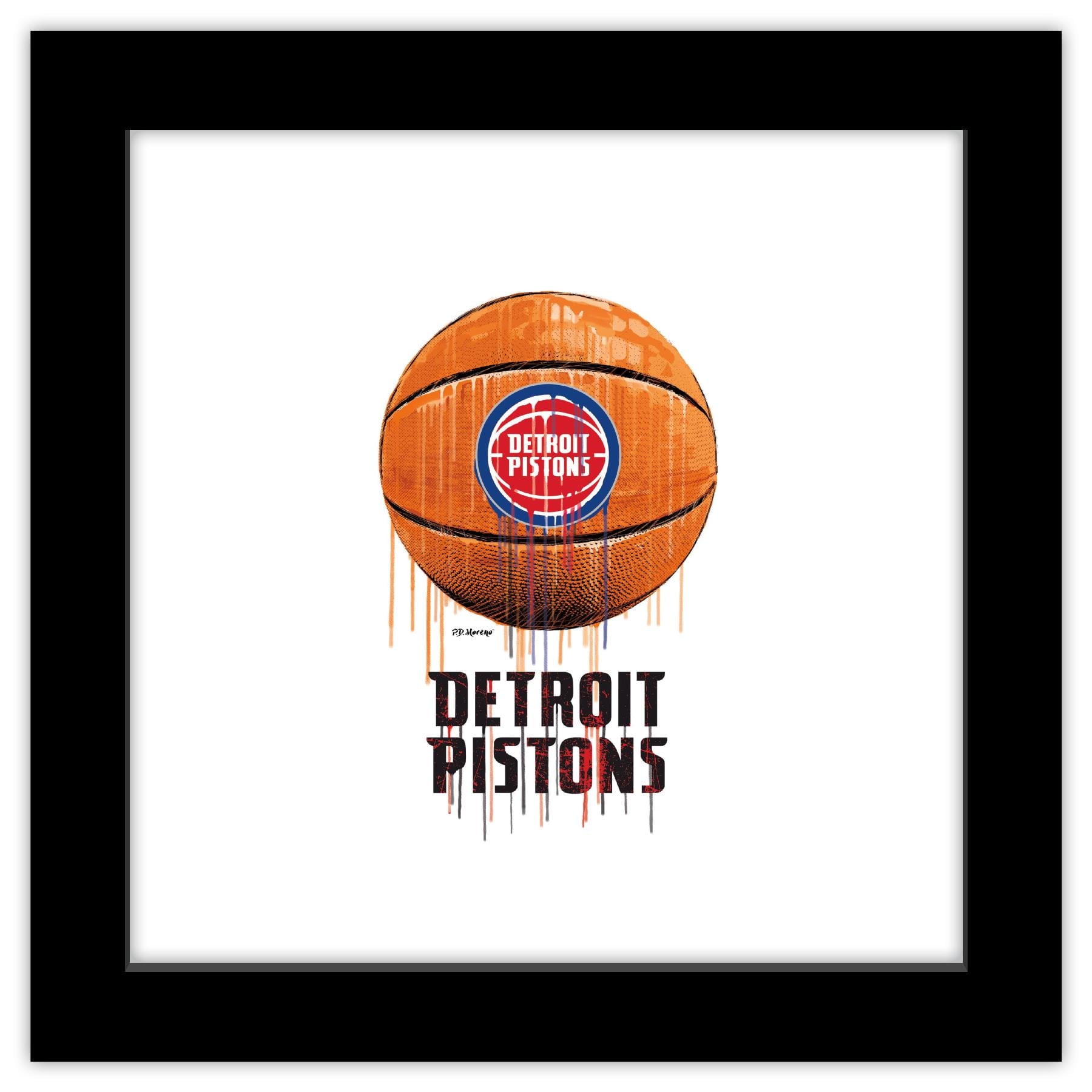 Gallery Pops NBA Detroit Pistons - Drip Basketball Wall Art, Black ...