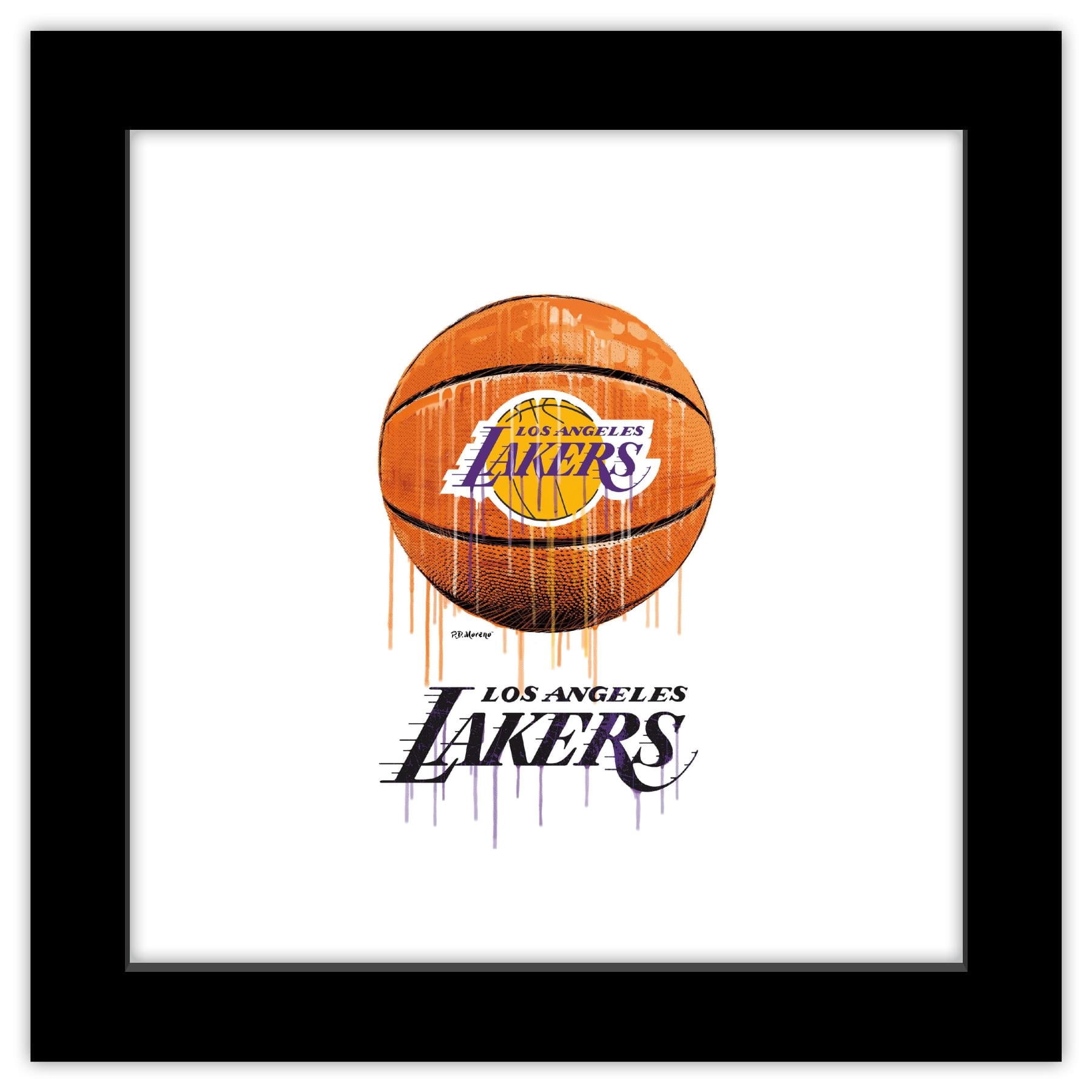 Gallery Pops NBA Los Angeles Lakers - Drip Basketball Wall Art, Black ...