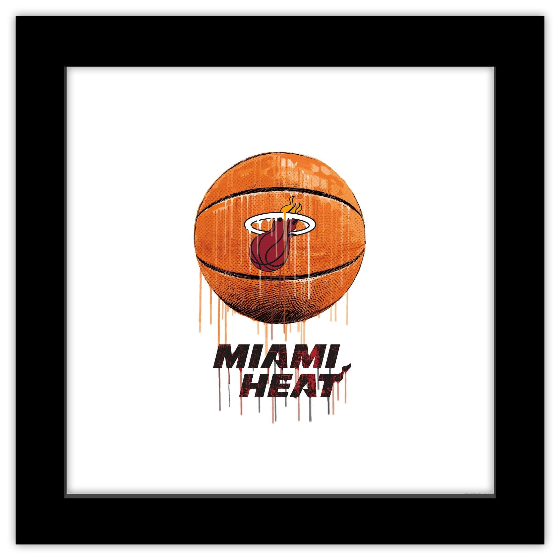 Gallery Pops NBA Miami Heat - Drip Basketball Wall Art, Black Framed ...