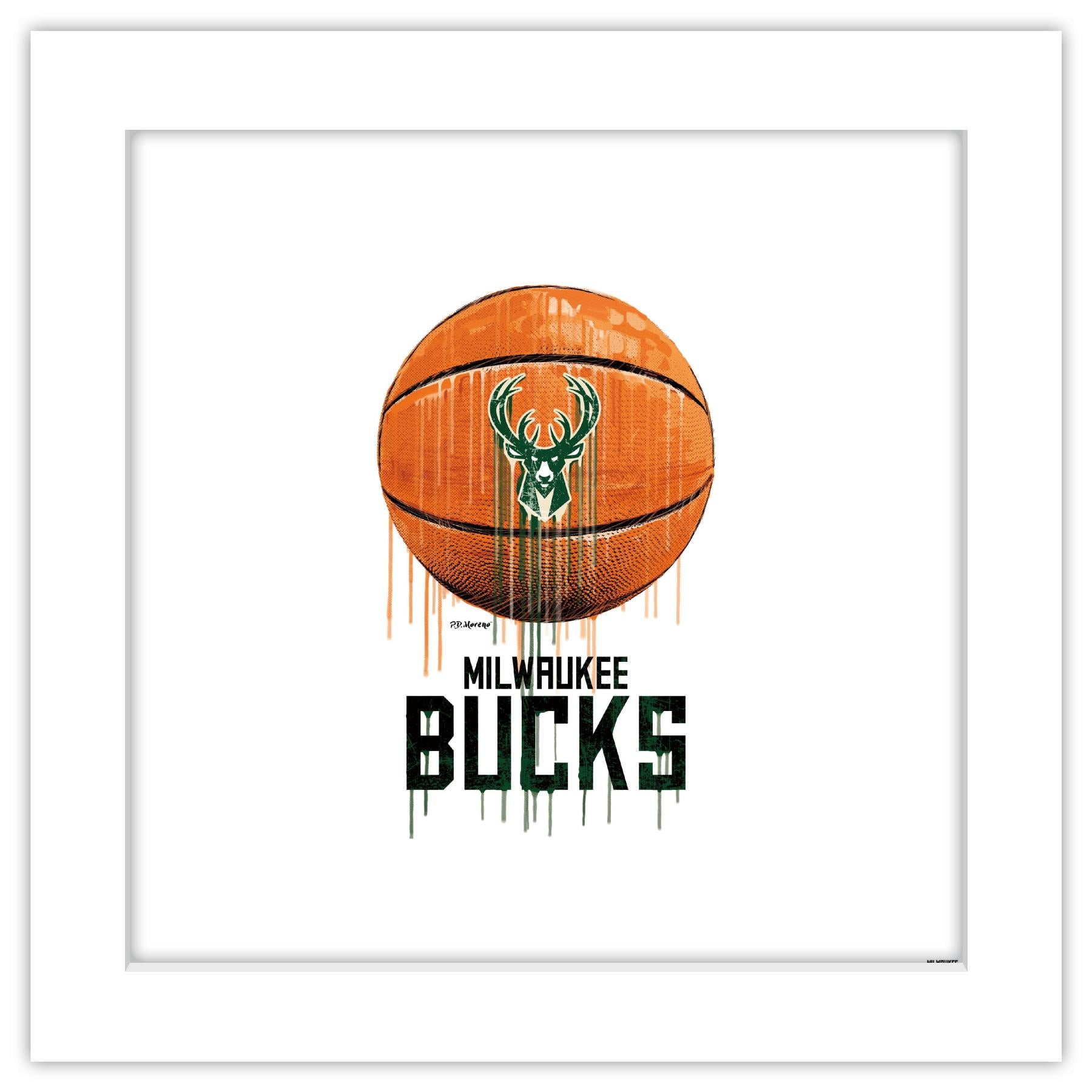 Gallery Pops NBA Milwaukee Bucks - Drip Basketball Wall Art, White ...