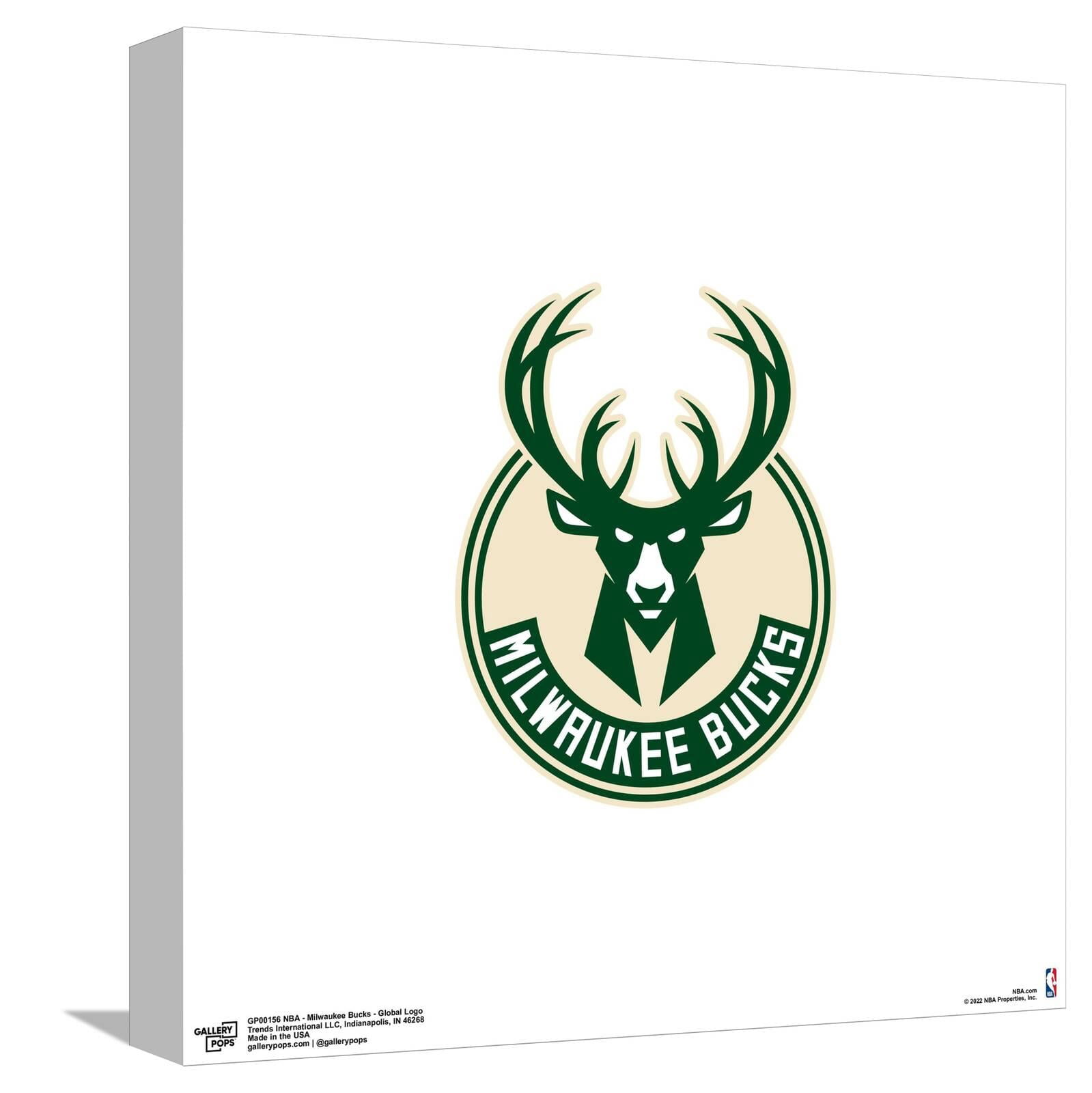 Gallery Pops NBA Milwaukee Bucks - Global Logo Canvas Wall Art ...