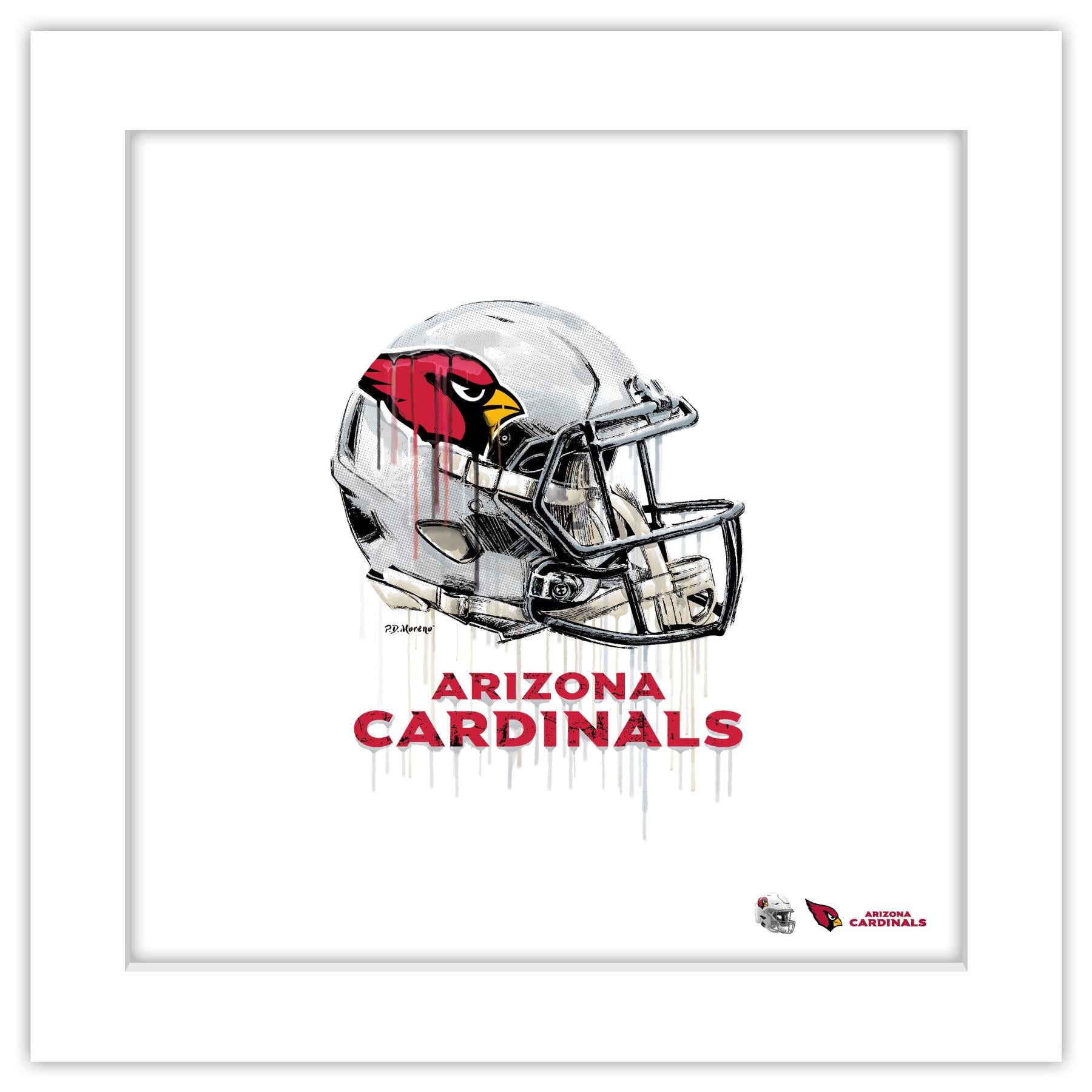 Gallery Pops NFL Arizona Cardinals - Drip Helmet Wall Art, White Framed ...