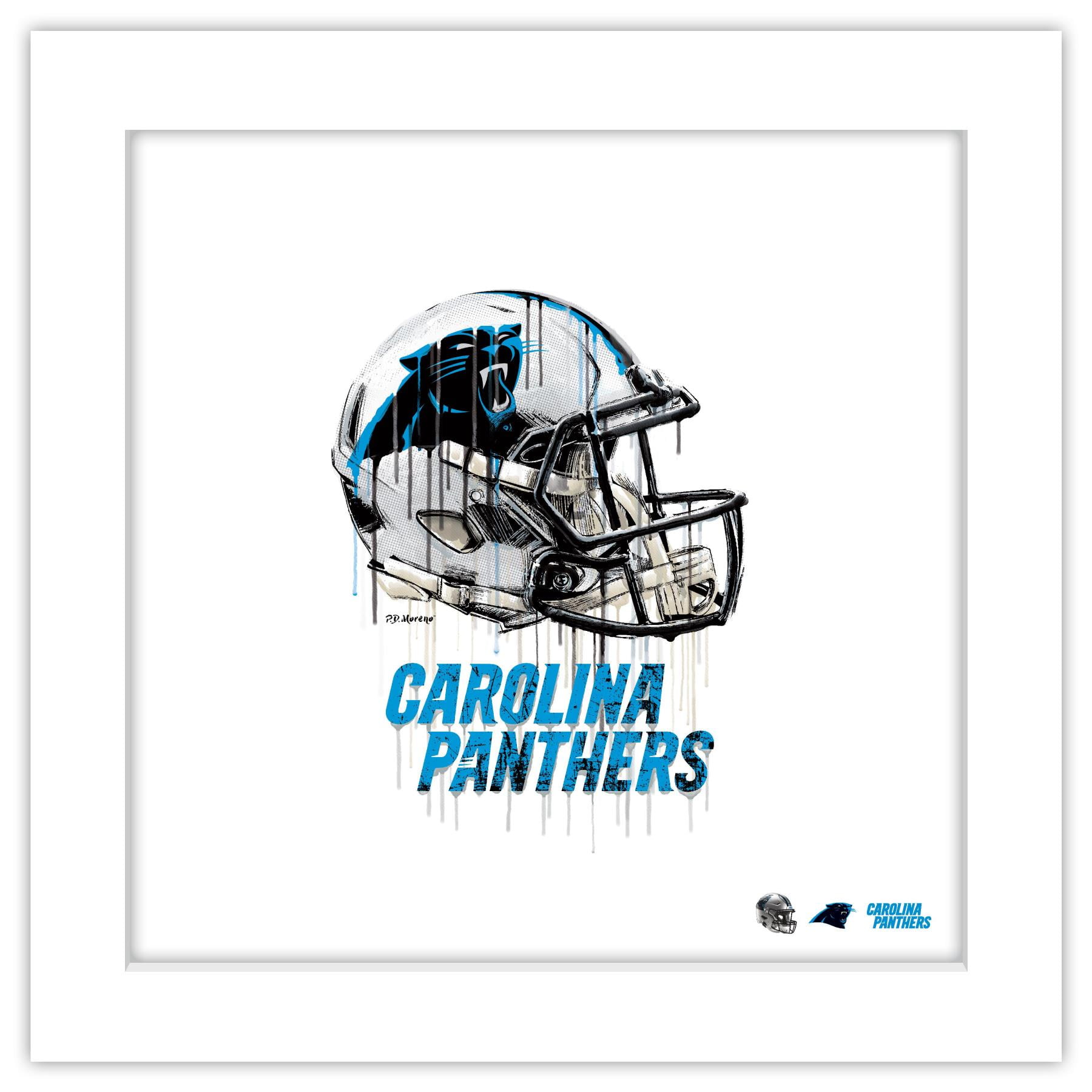 Gallery Pops NFL Carolina Panthers - Drip Helmet Wall Art, White Framed ...