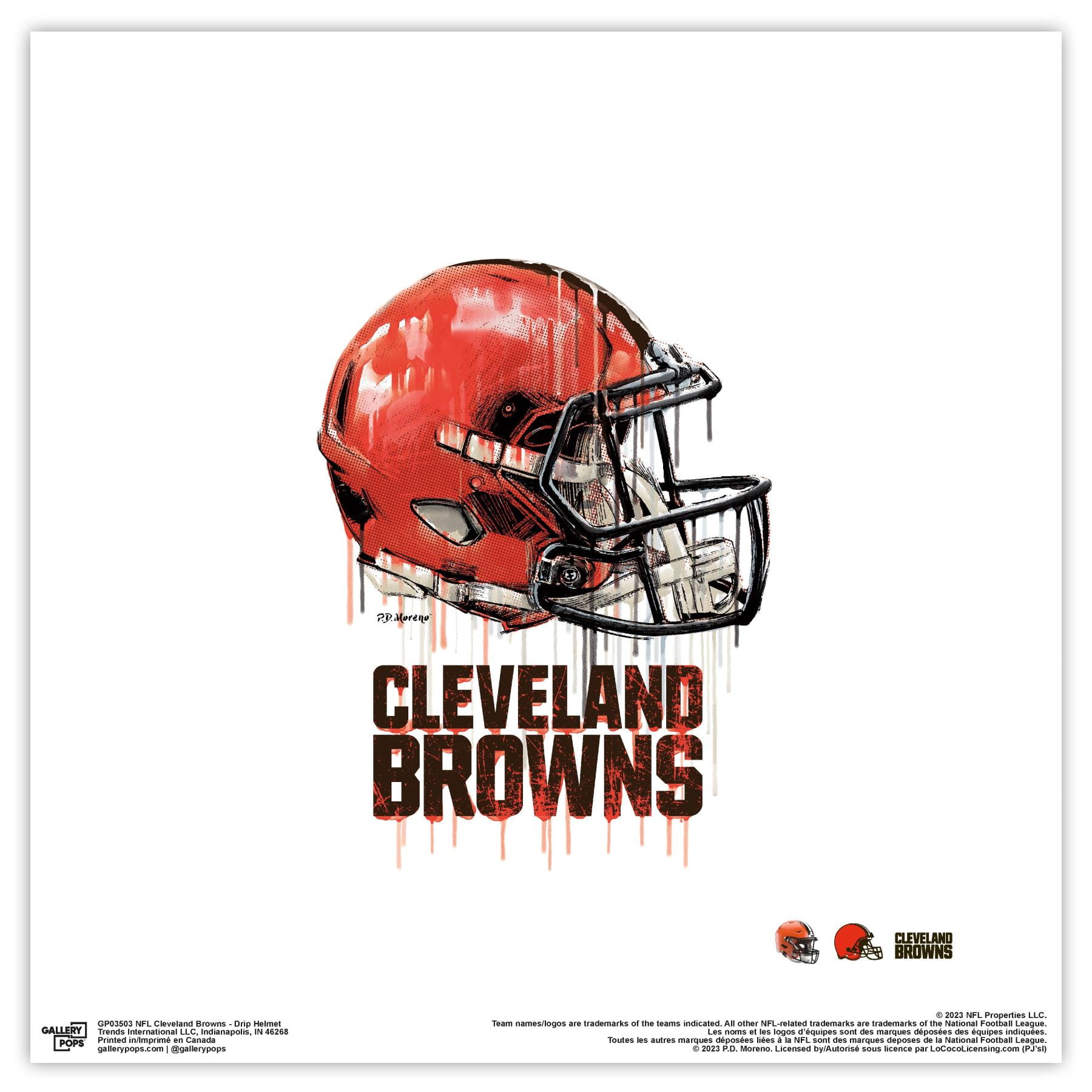 Gallery Pops NFL Cleveland Browns - Drip Helmet Wall Art, Unframed ...