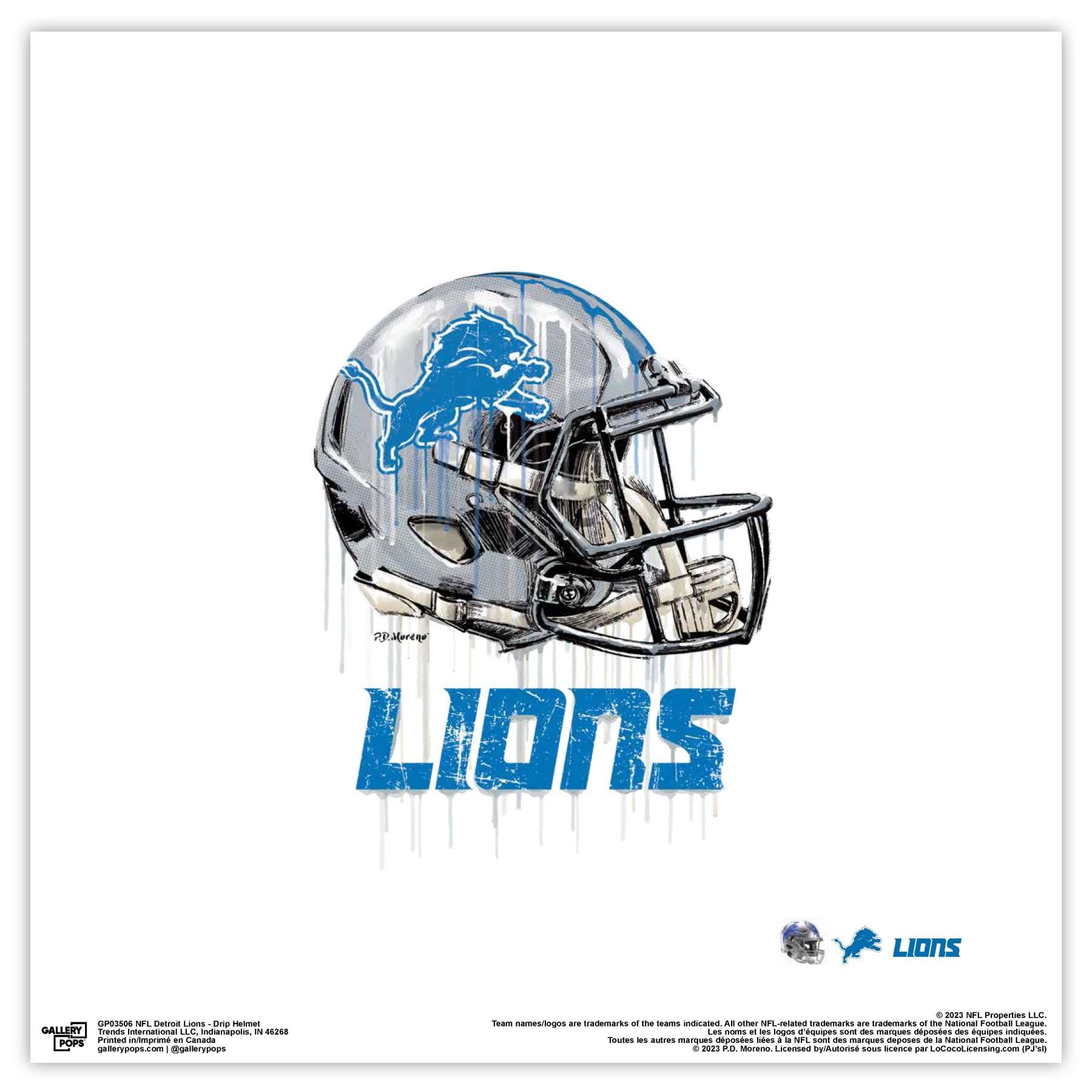 Gallery Pops NFL Detroit Lions - Drip Helmet Wall Art, Unframed Version ...