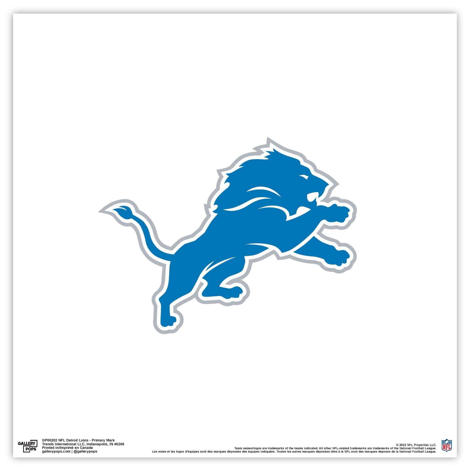 Gallery Pops NFL Detroit Lions - Primary Mark Wall Art, Unframed ...