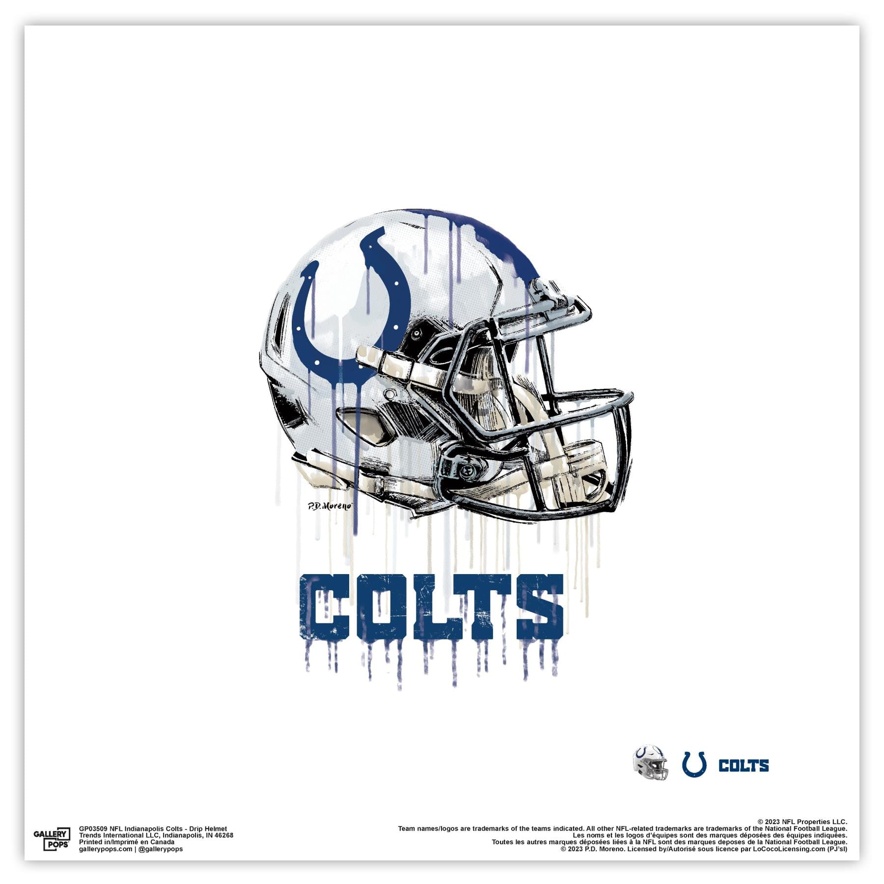 Gallery Pops NFL Indianapolis Colts - Drip Helmet Wall Art, Unframed ...