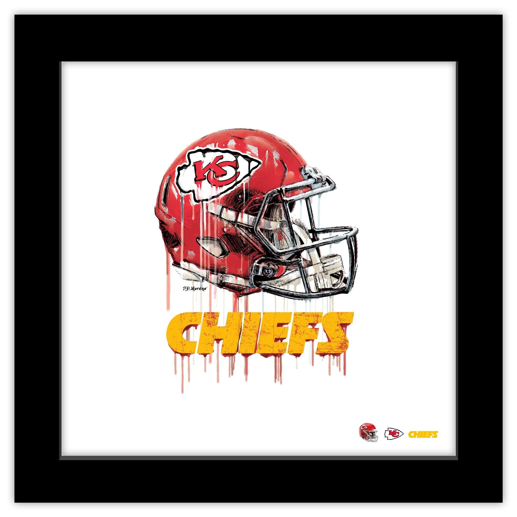 Gallery Pops NFL Kansas City Chiefs - Drip Helmet Wall Art, Black ...