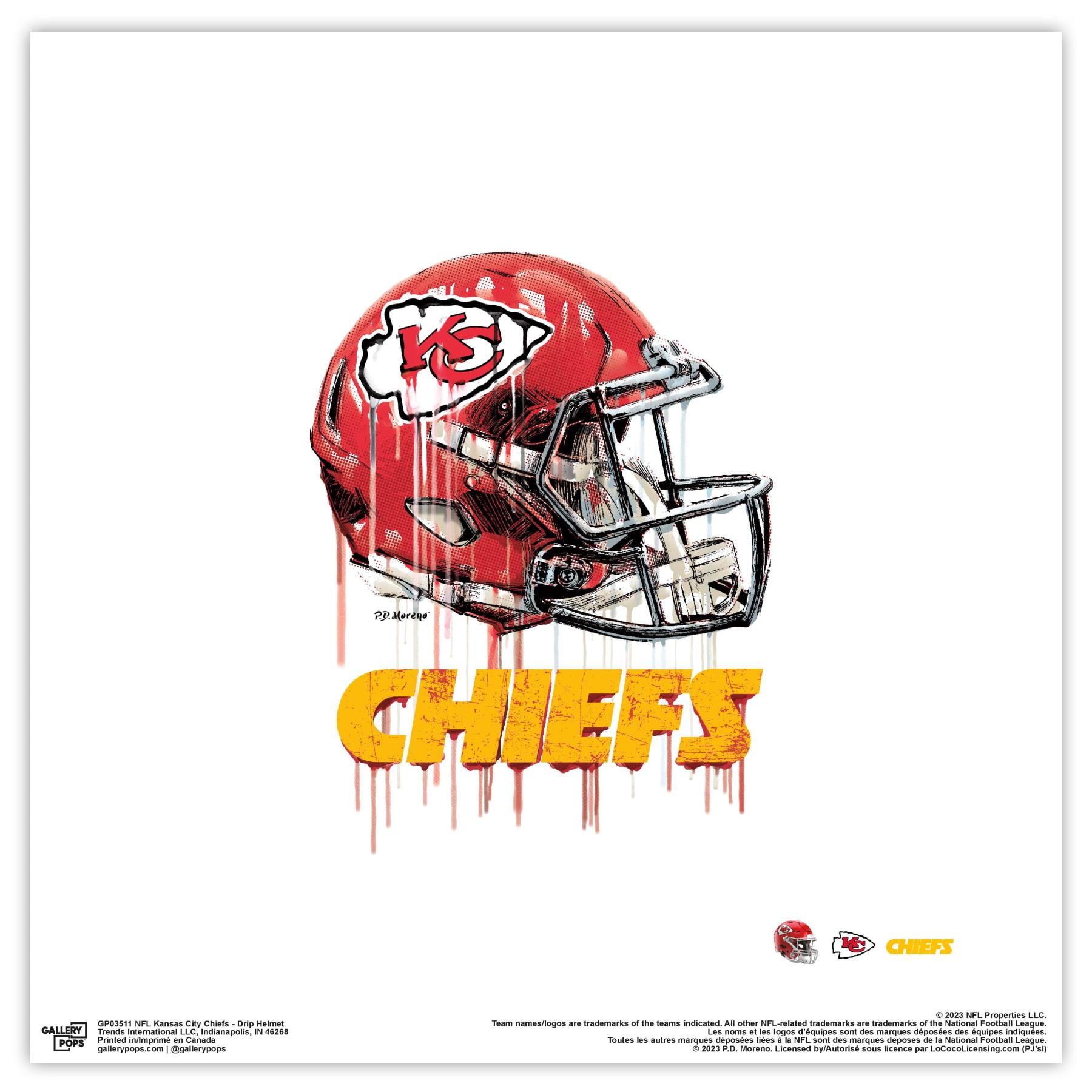 Gallery Pops NFL Kansas City Chiefs - Drip Helmet Wall Art, Unframed ...