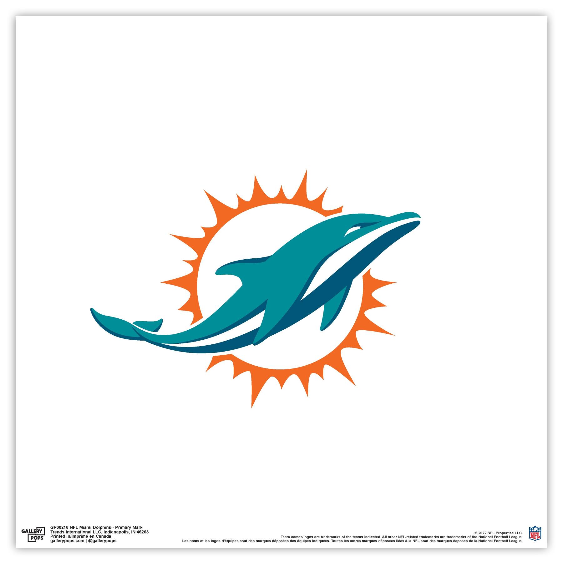 Gallery Pops NFL Miami Dolphins - Primary Mark Wall Art, Unframed ...