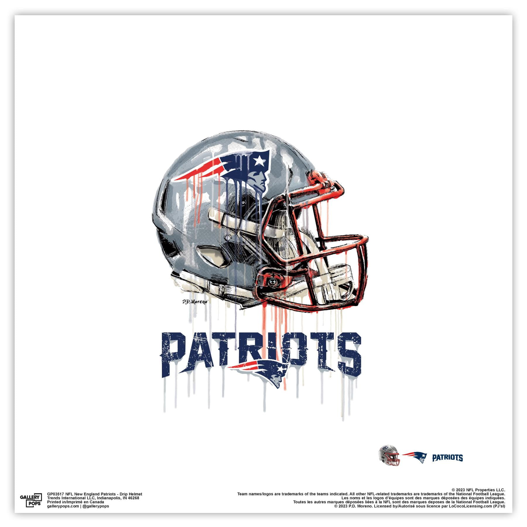 Gallery Pops NFL New England Patriots - Drip Helmet Wall Art, Unframed ...
