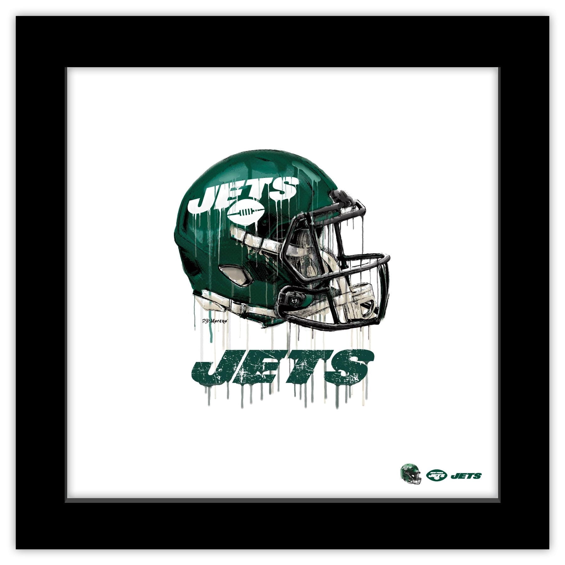 Gallery Pops NFL New York Jets - Drip Helmet Wall Art, Black Framed Version, 12" x 12" - Walmart.com