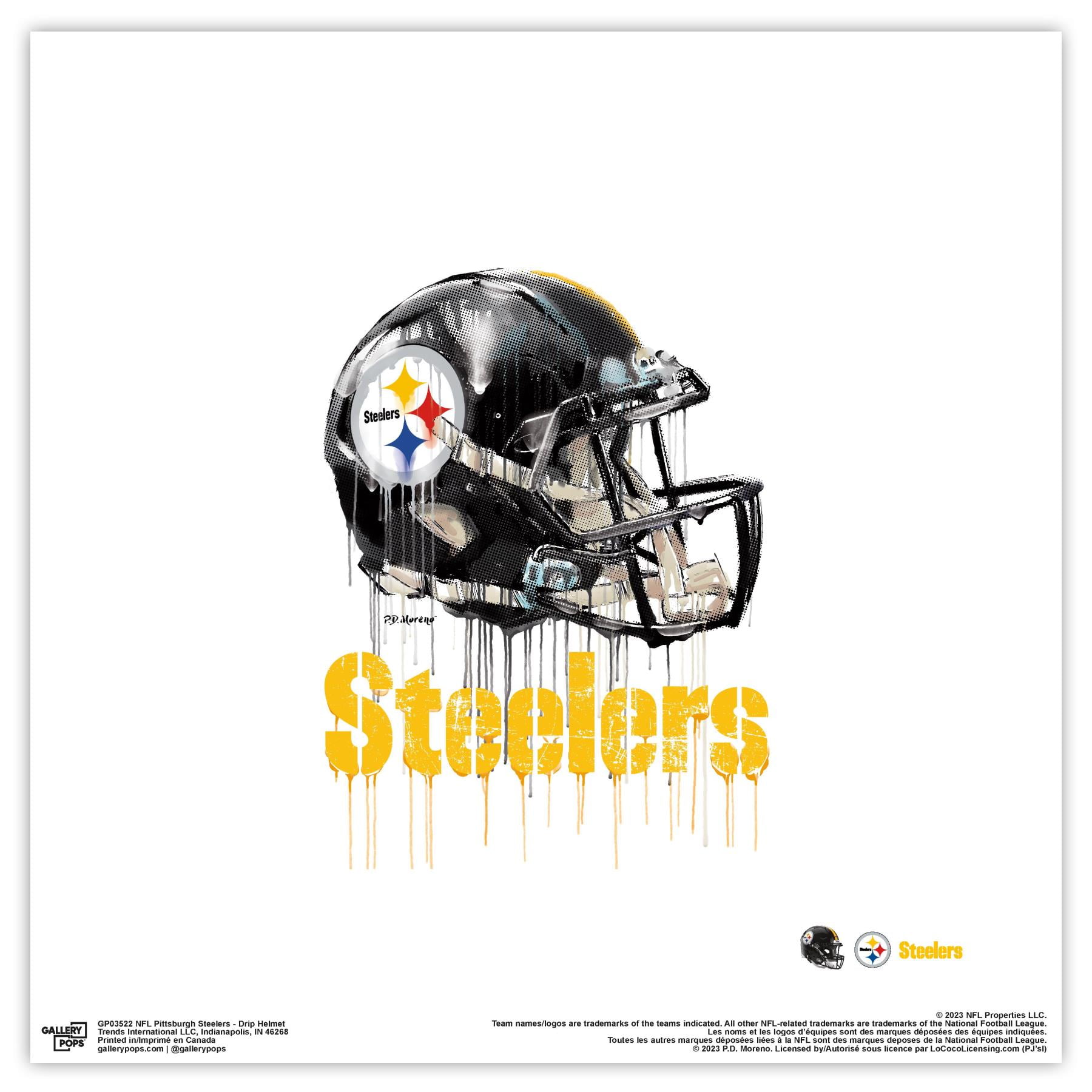 Gallery Pops NFL Pittsburgh Steelers - Drip Helmet Wall Art, Unframed ...
