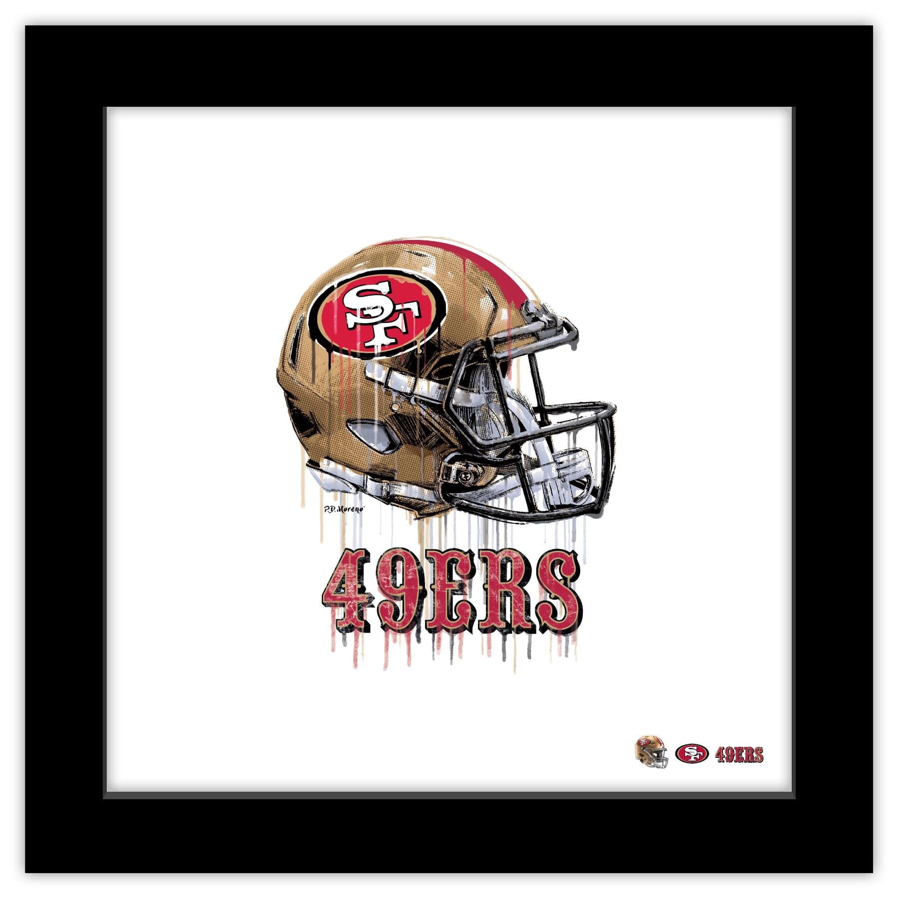 Gallery Pops NFL San Francisco 49ers - Drip Helmet Wall Art, Black ...