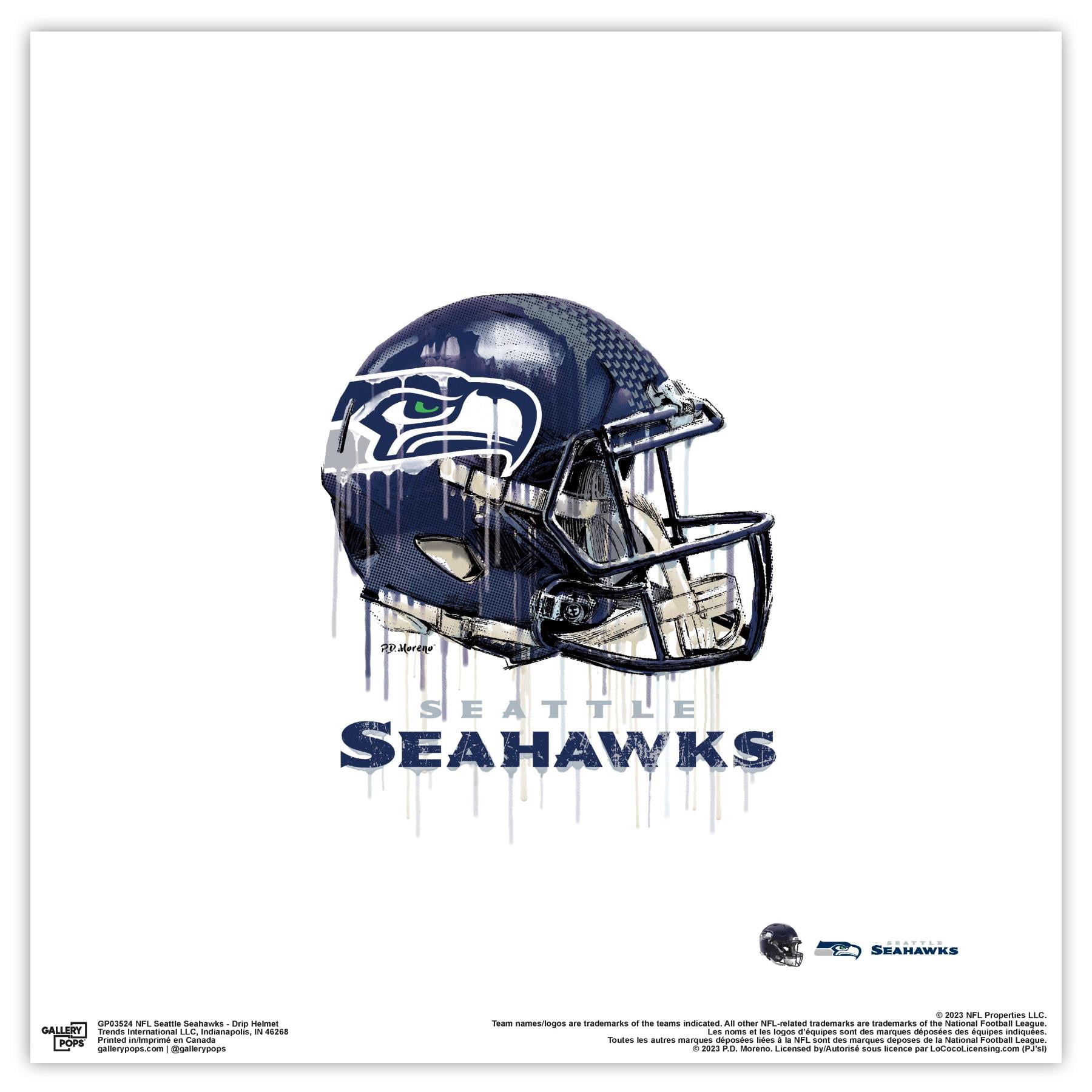 Gallery Pops NFL Seattle Seahawks - Drip Helmet Wall Art, Unframed ...