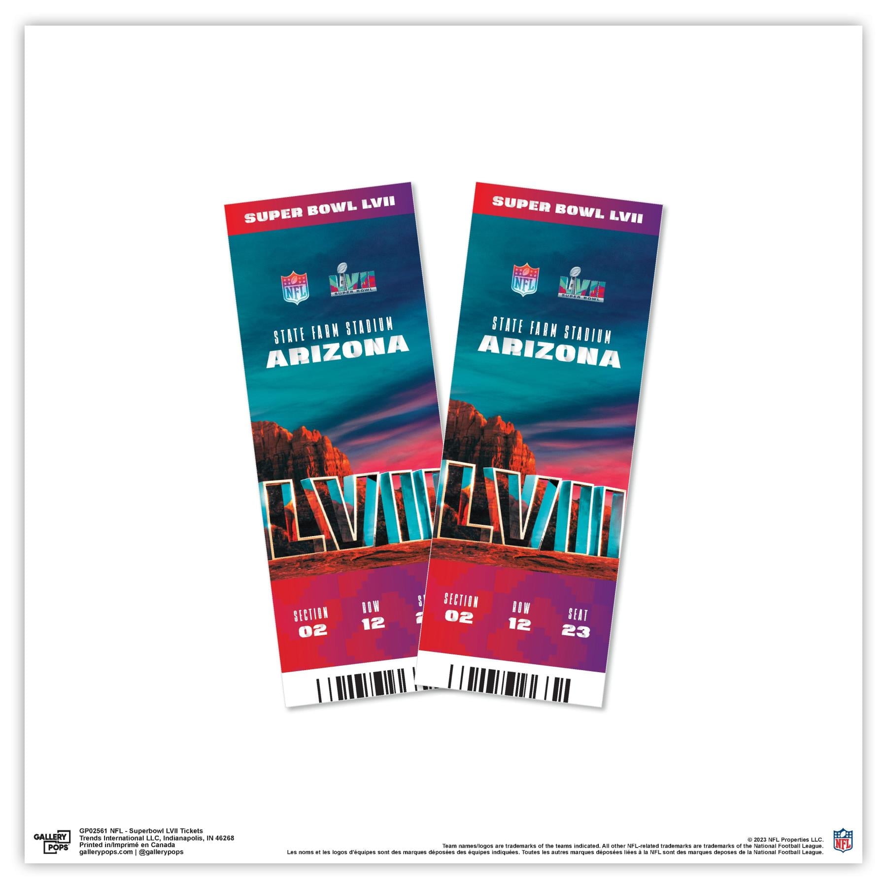 Gallery Pops NFL - Super Bowl LVII Tickets Wall Art, Unframed Version ...