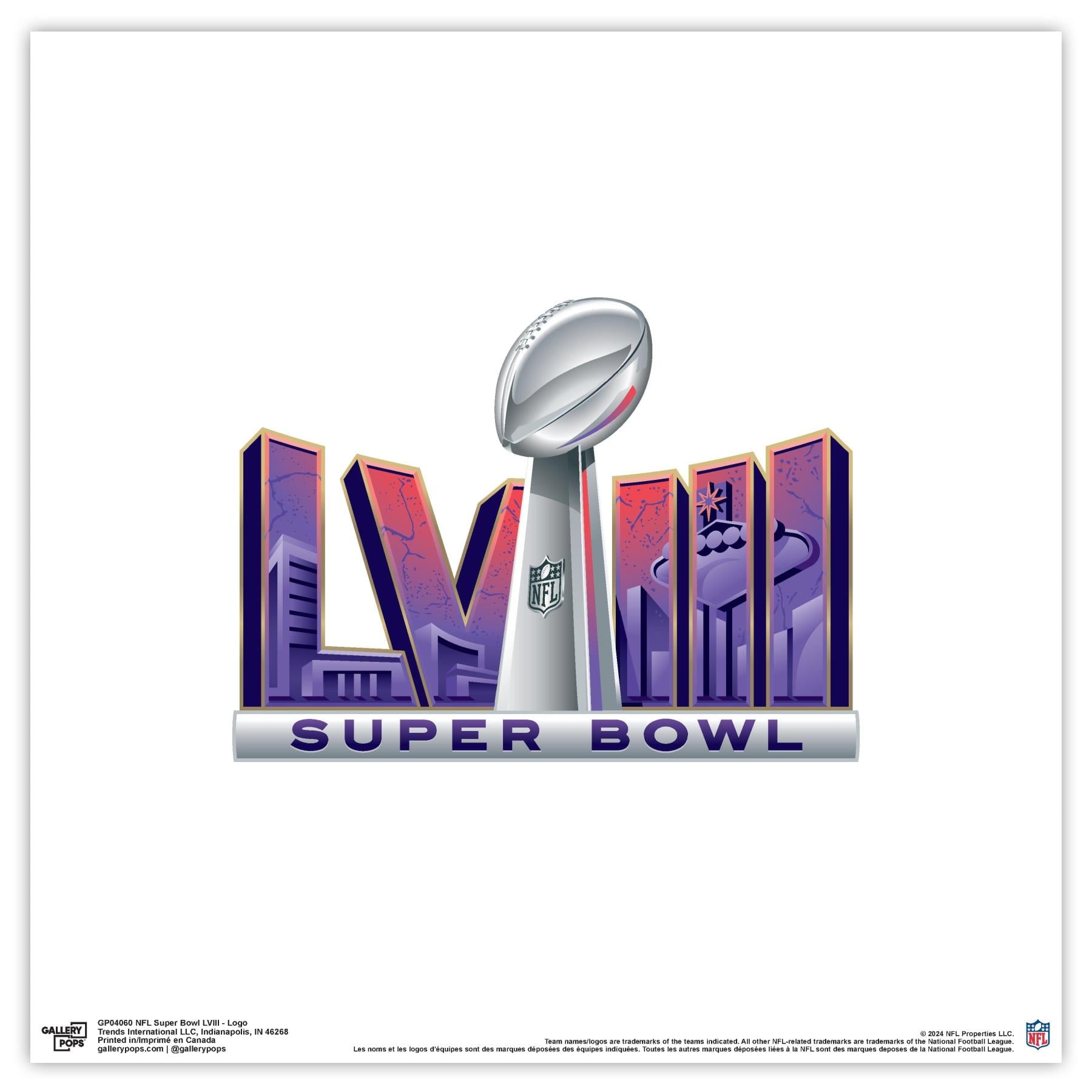 Gallery Pops NFL Super Bowl LVIII - Logo Wall Art, Unframed Version, 12 ...