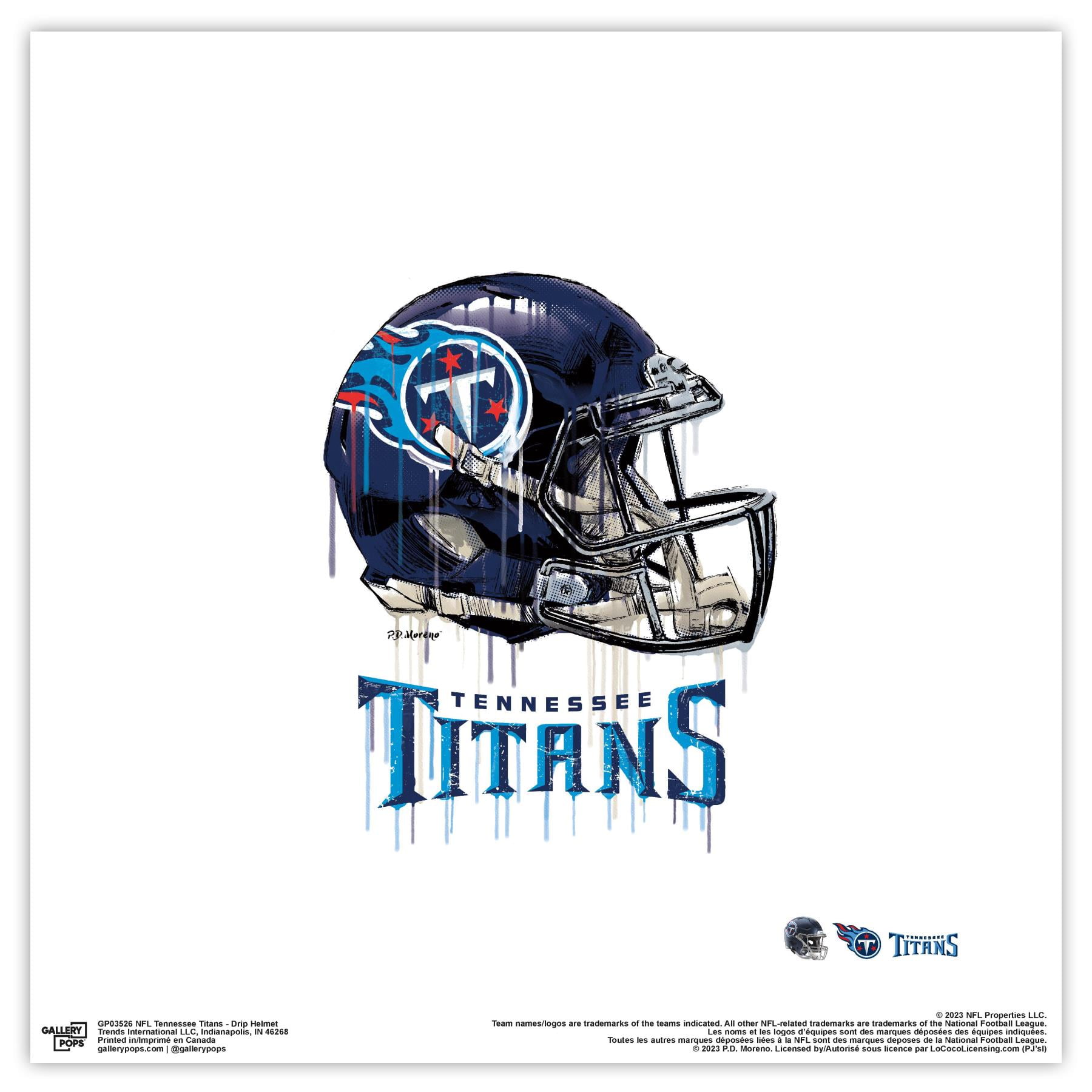 Gallery Pops NFL Tennessee Titans - Drip Helmet Wall Art, Unframed ...