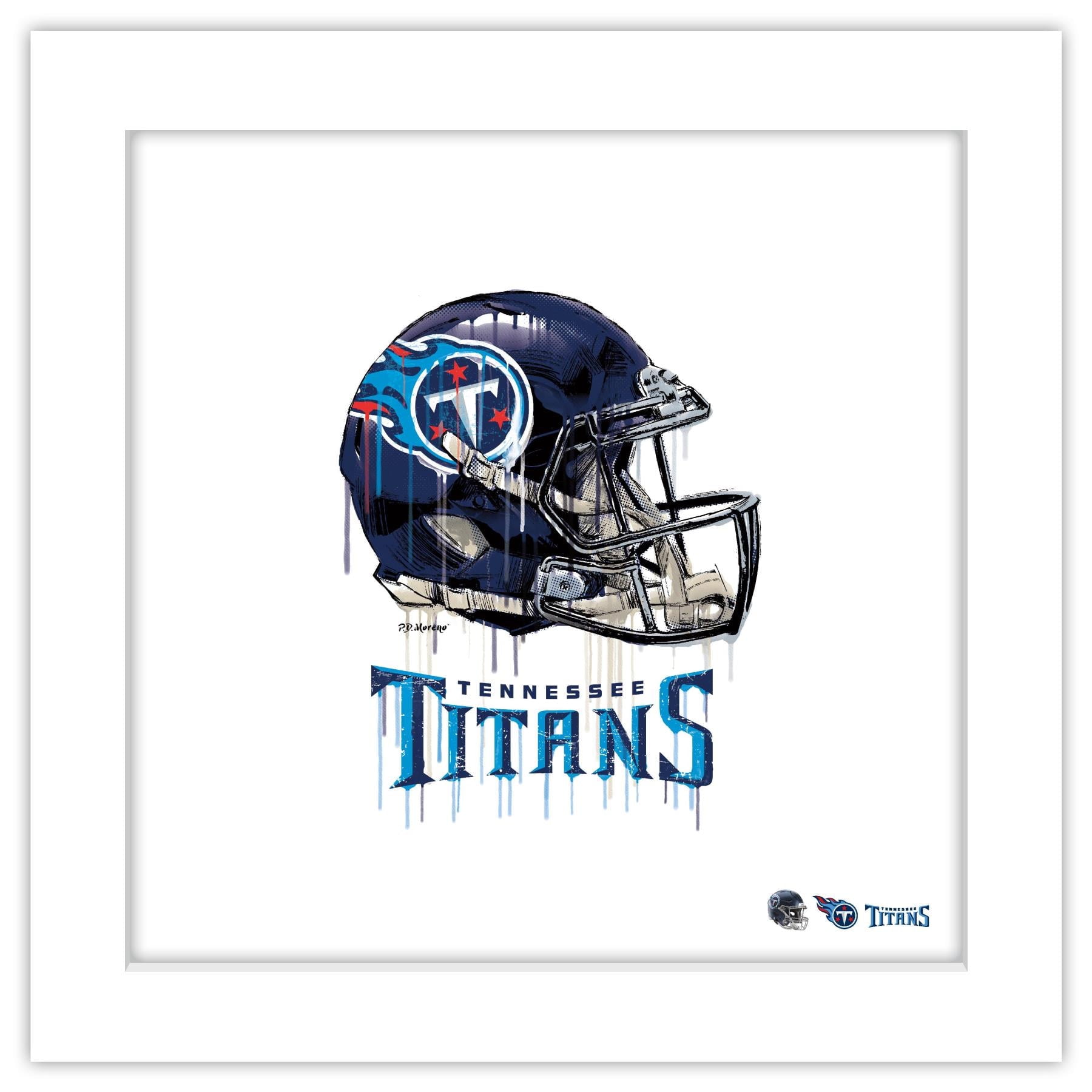 Gallery Pops NFL Tennessee Titans - Drip Helmet Wall Art, White Framed ...