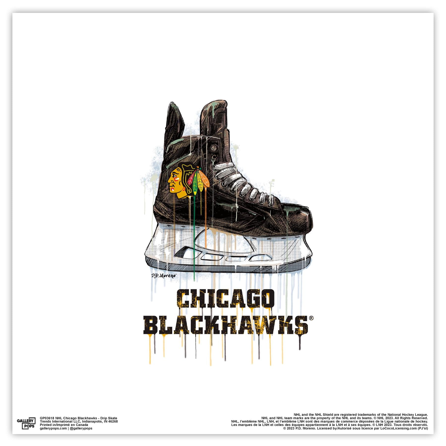 Gallery Pops NHL Chicago Blackhawks - Drip Skate Wall Art, Unframed ...
