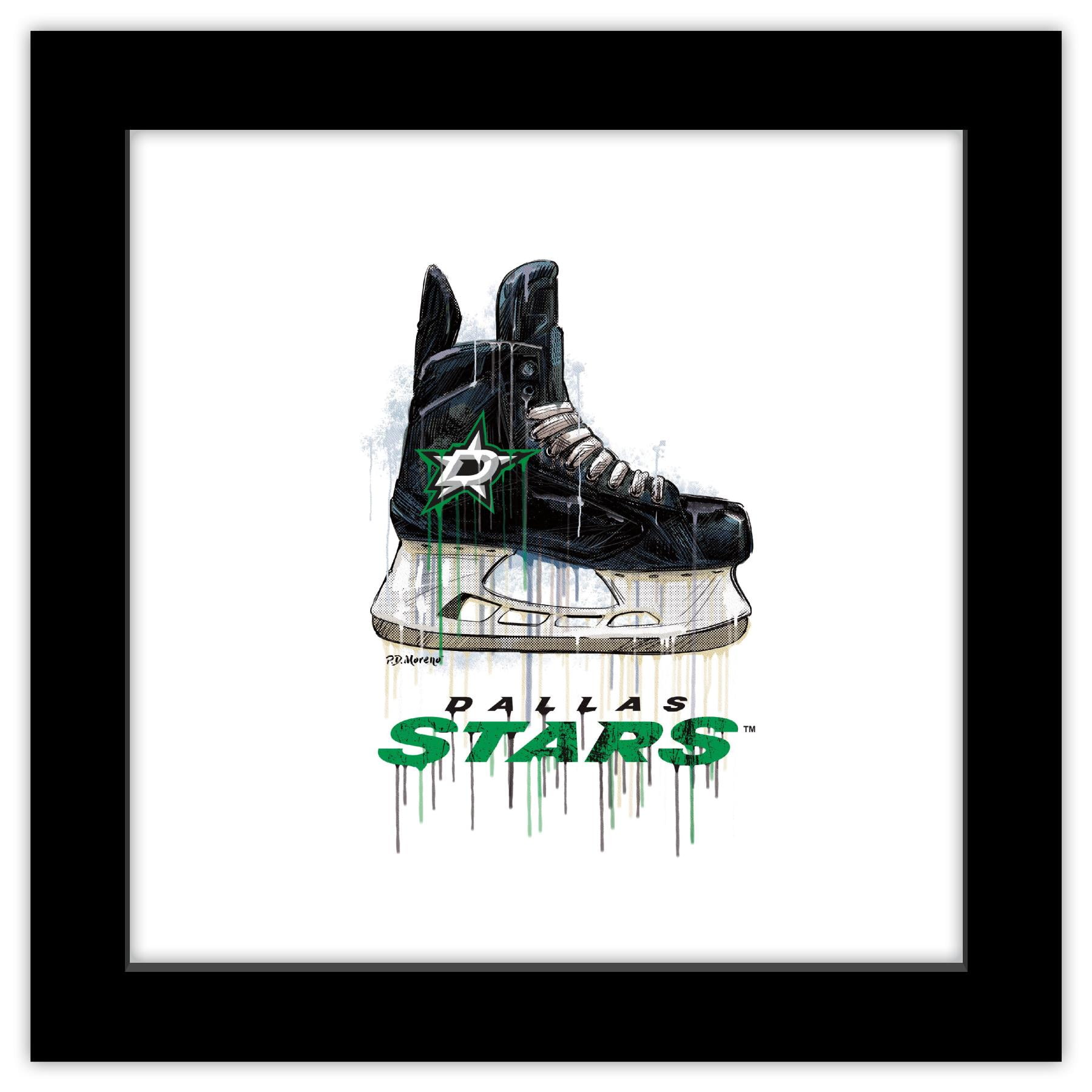 Gallery Pops NHL Dallas Stars - Drip Skate Wall Art, Black Framed ...