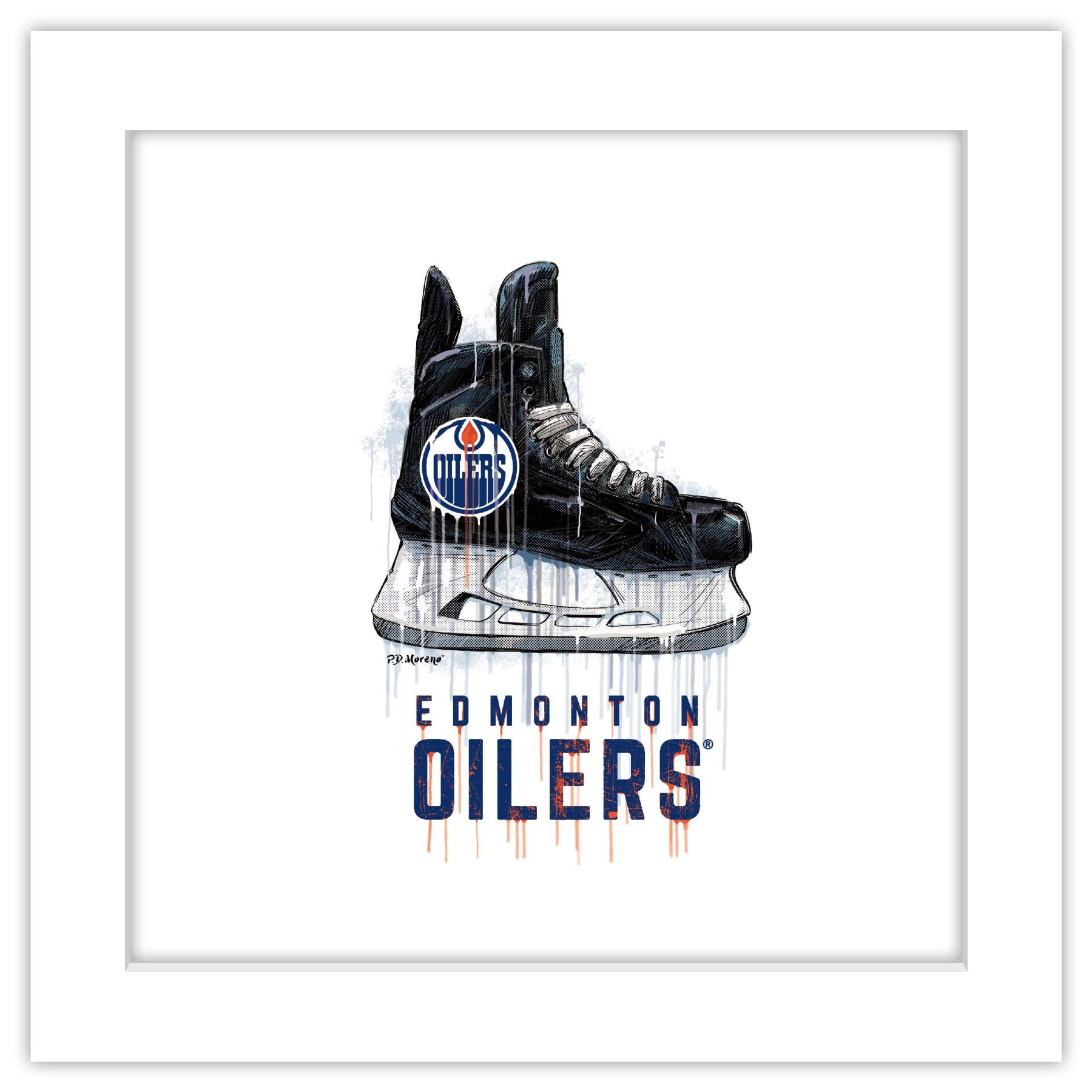 Gallery Pops NHL Edmonton Oilers - Drip Skate Wall Art, White Framed ...
