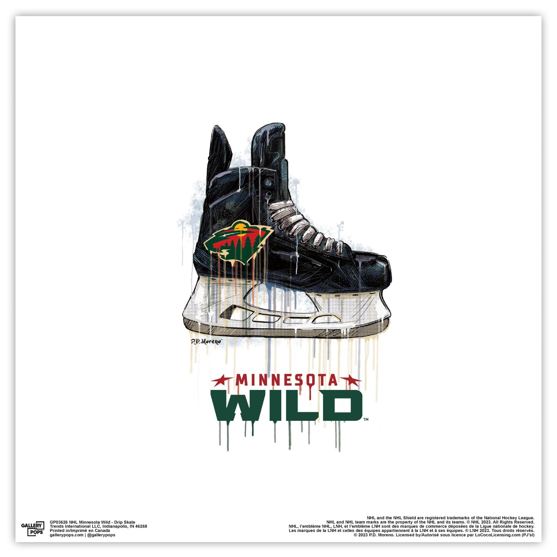 Gallery Pops NHL Minnesota Wild - Drip Skate Wall Art, Unframed Version ...