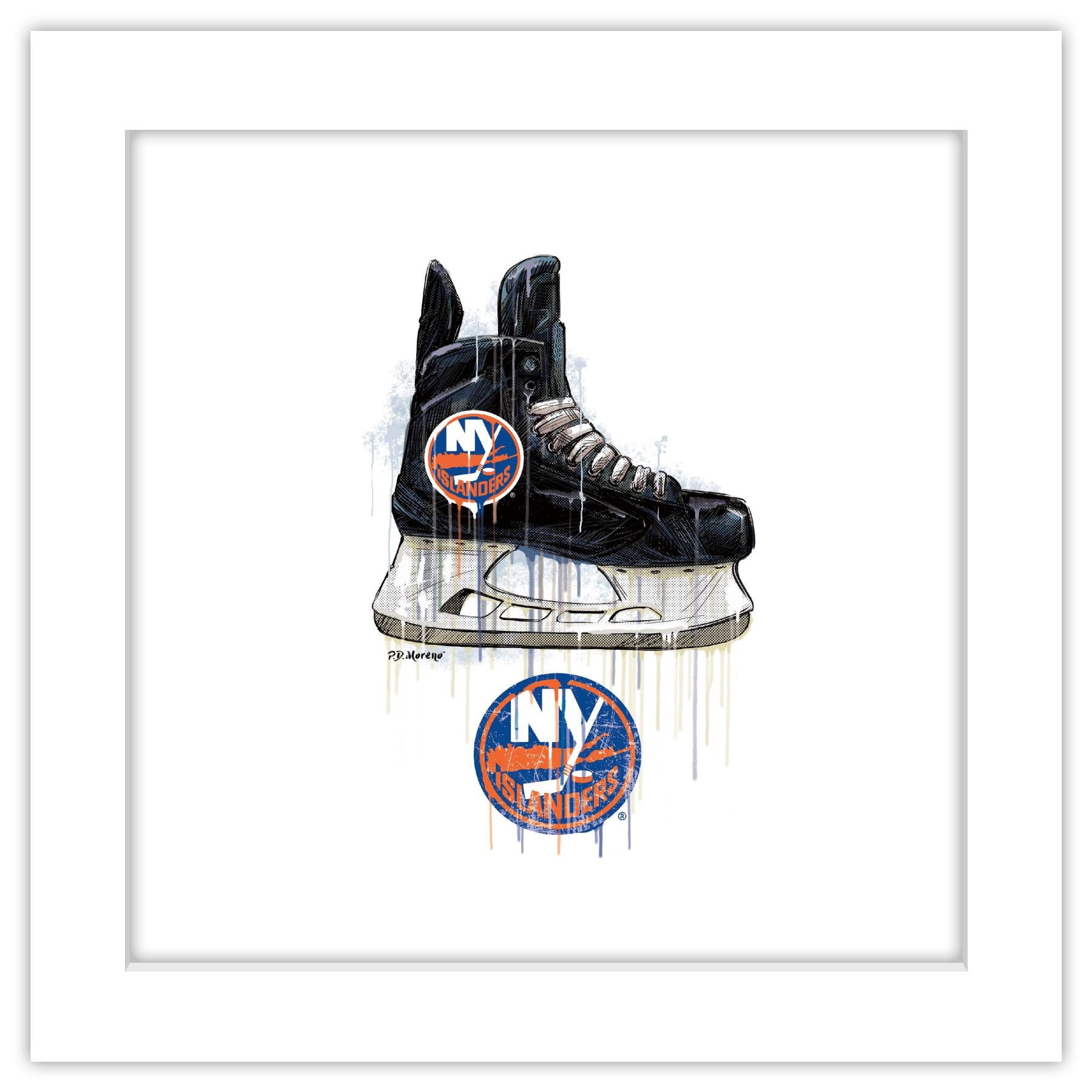 Gallery Pops NHL New York Islanders - Drip Skate Wall Art, White Framed ...