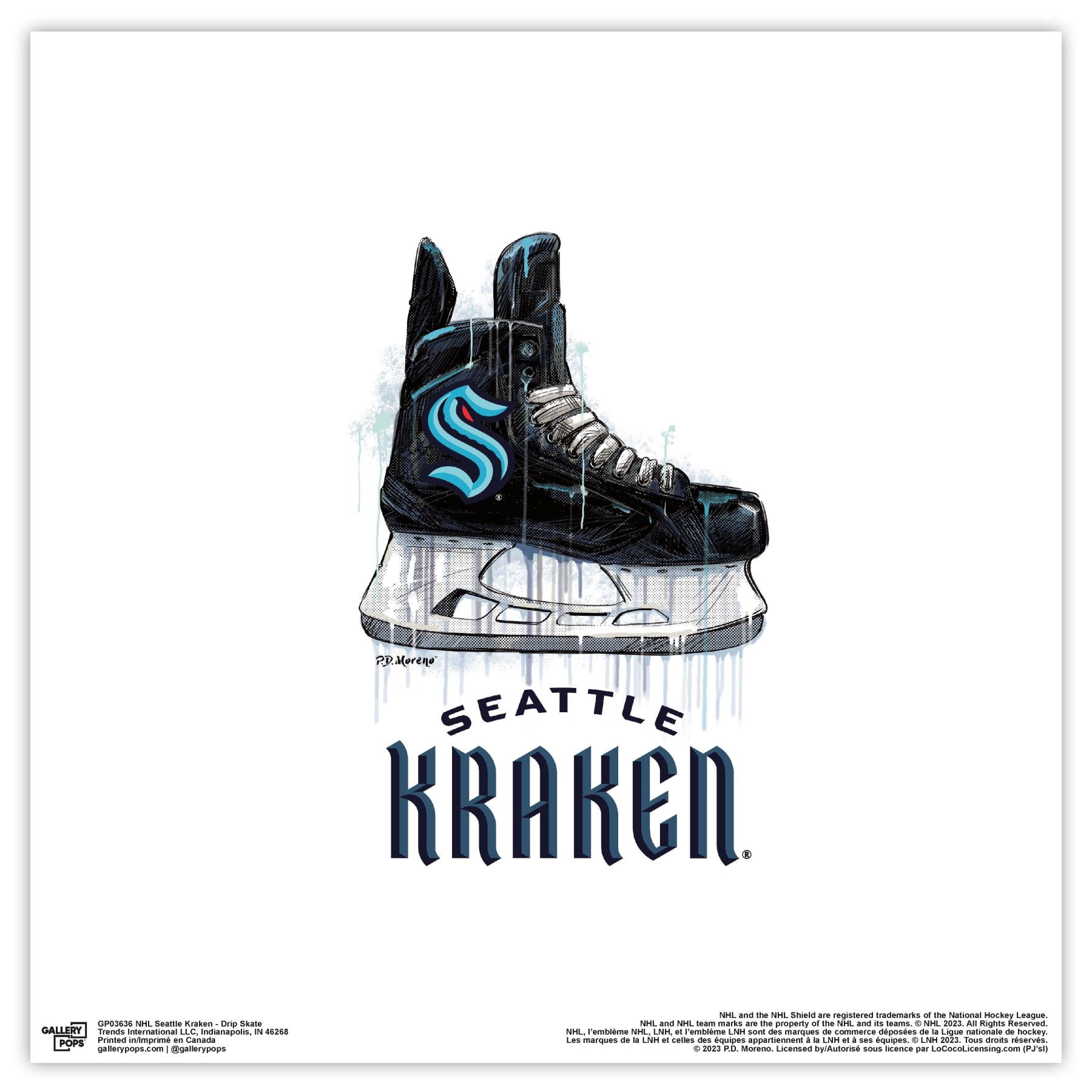 Gallery Pops NHL Seattle Kraken - Drip Skate Wall Art, Unframed Version ...