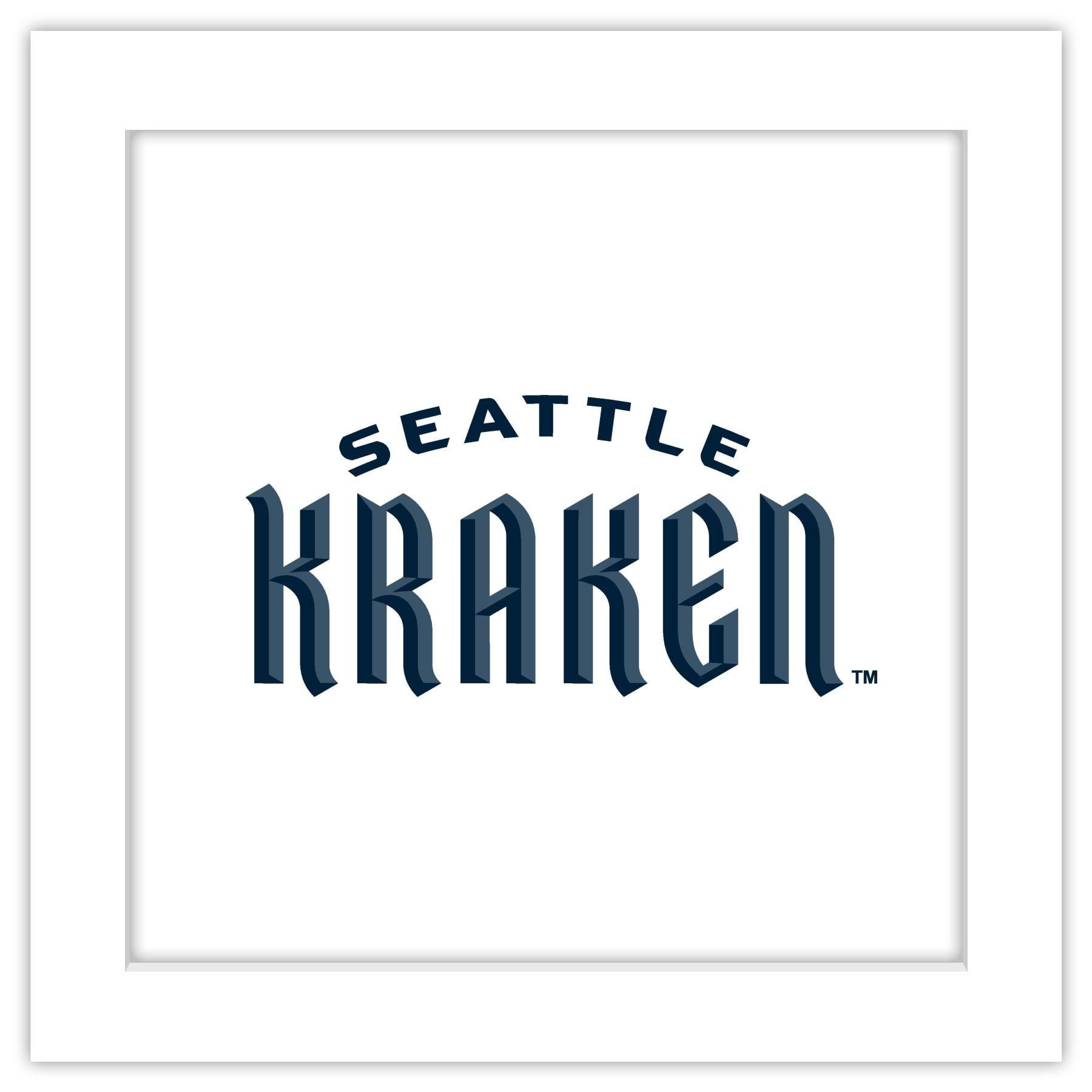 Gallery Pops NHL Seattle Kraken - Wordmark Wall Art, White Framed ...