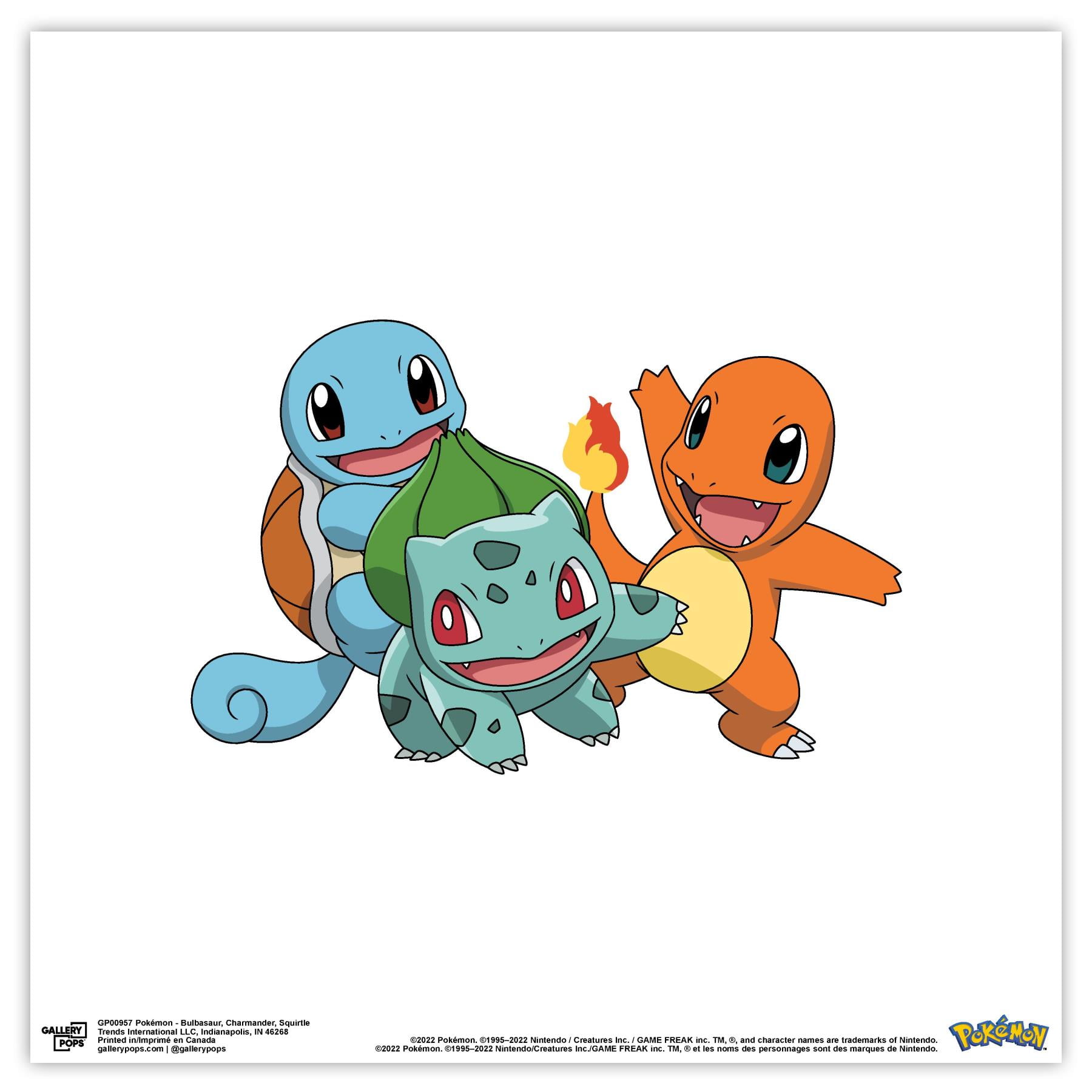 Gallery Pops Pokemon - Bulbasaur, Charmander, Squirtle Wall Art ...
