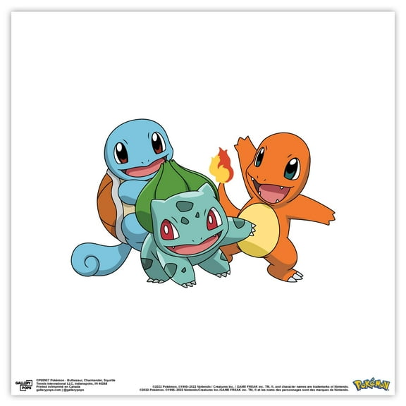 Charmander, Squirtle, Bulbasaur Poster | Digital Download | Pokemon ...