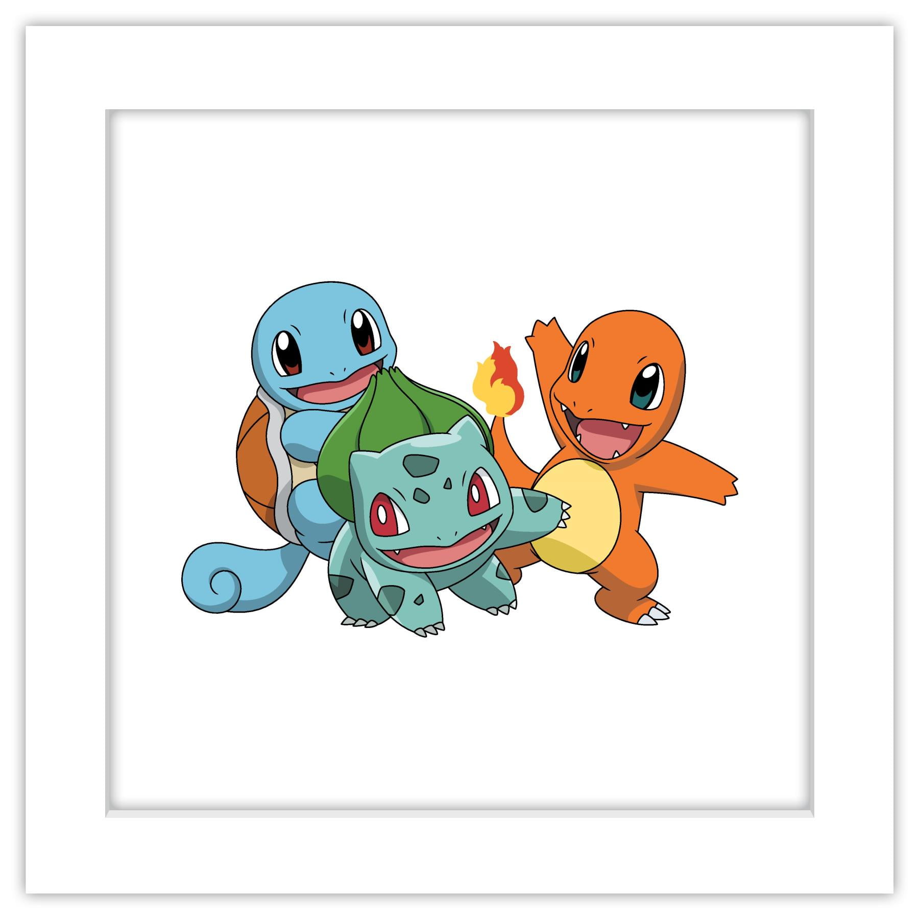 Gallery Pops Pokémon - Bulbasaur, Charmander, Squirtle Wall Art, White ...