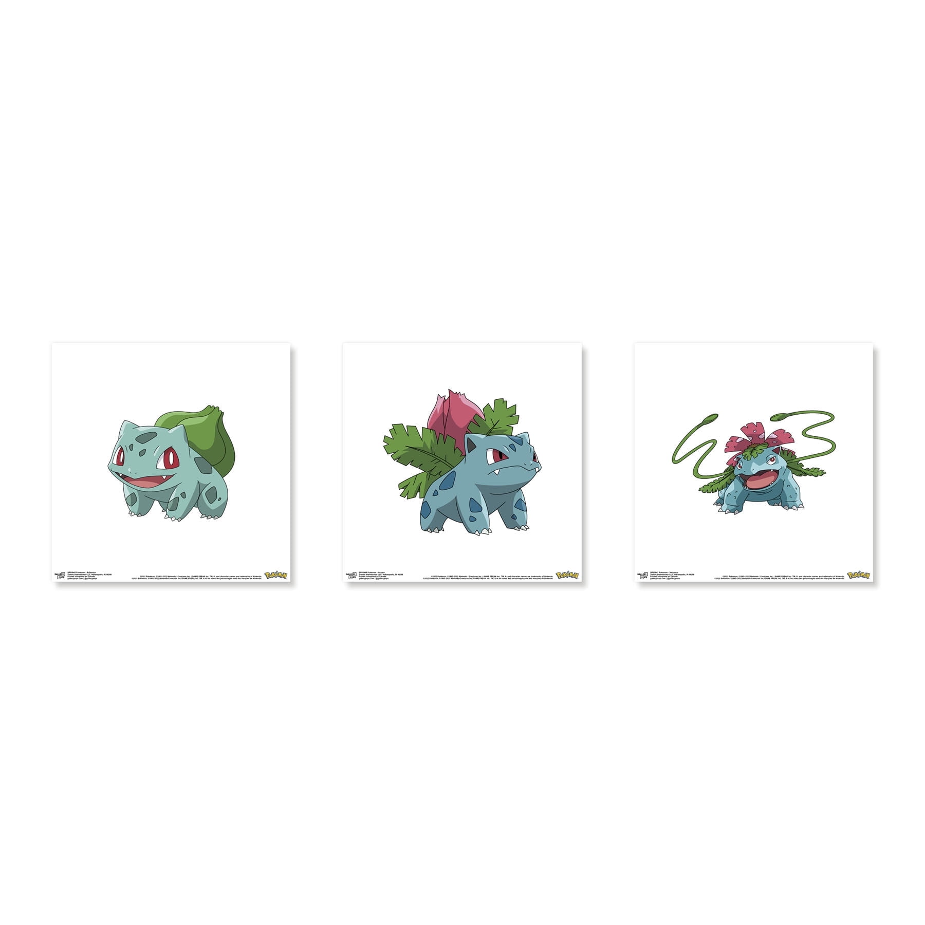 Gallery Pops Pokemon - Bulbasaur Evolutions Wall Art Bundle (3-Pack ...
