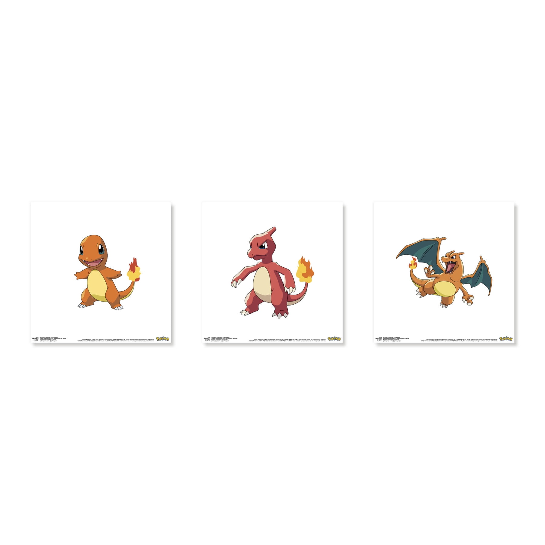 Gallery Pops Pokémon - Charmander Evolutions Wall Art Bundle (3-Pack ...