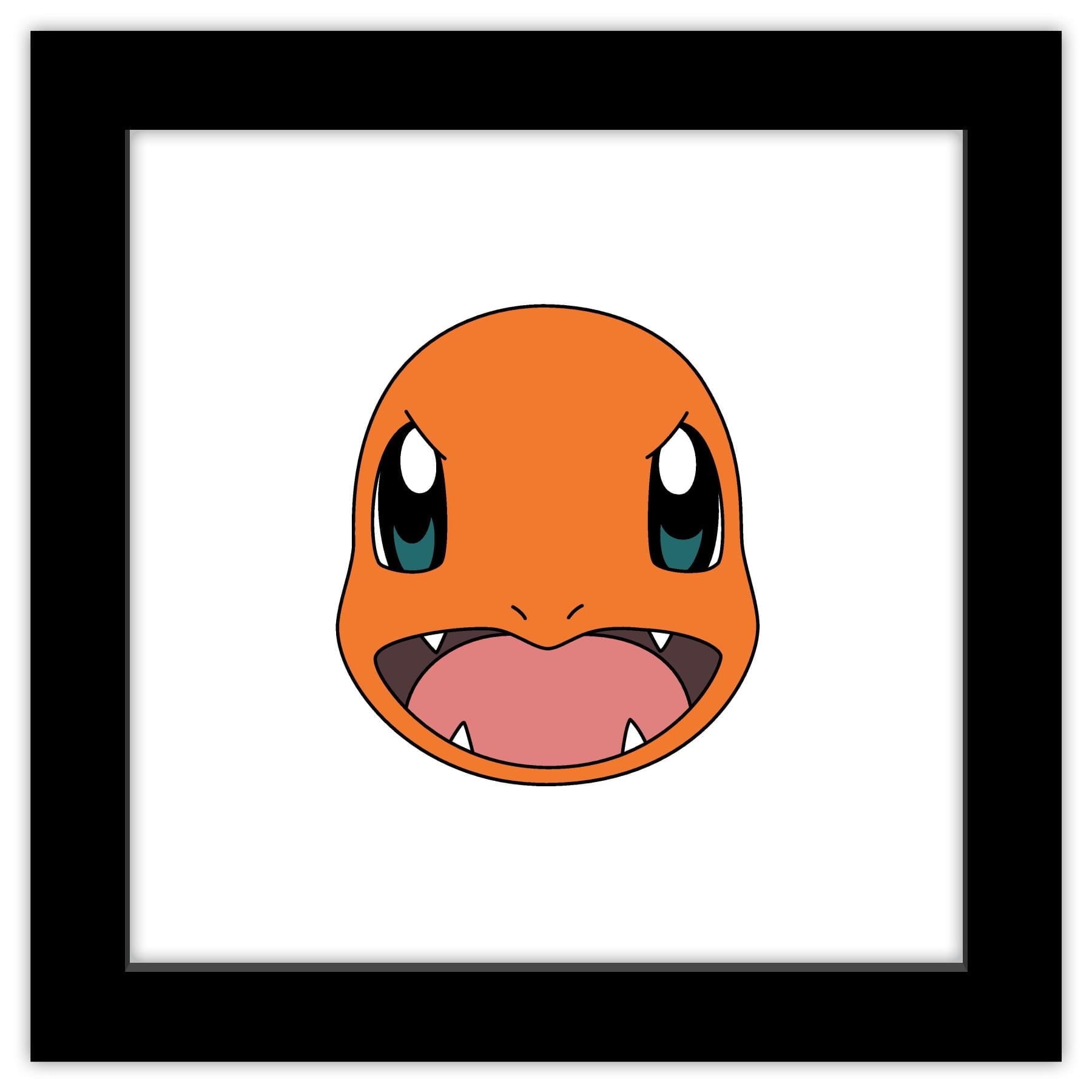 Gallery Pops Pokemon - Charmander Face Wall Art, Black Framed Version ...