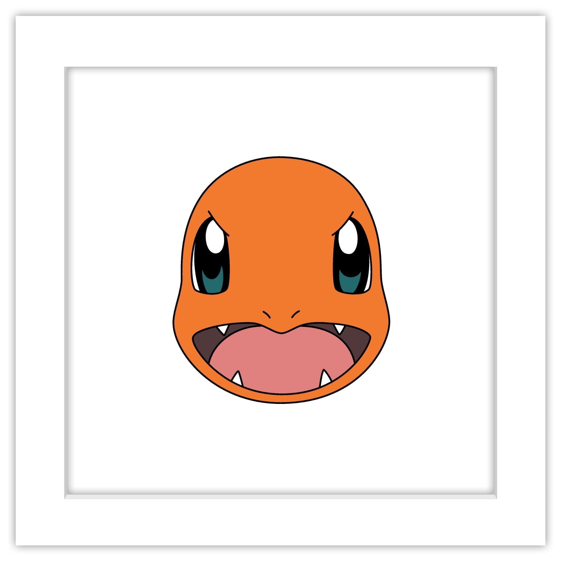 Gallery Pops Pokemon - Charmander Face Wall Art, White Framed Version ...