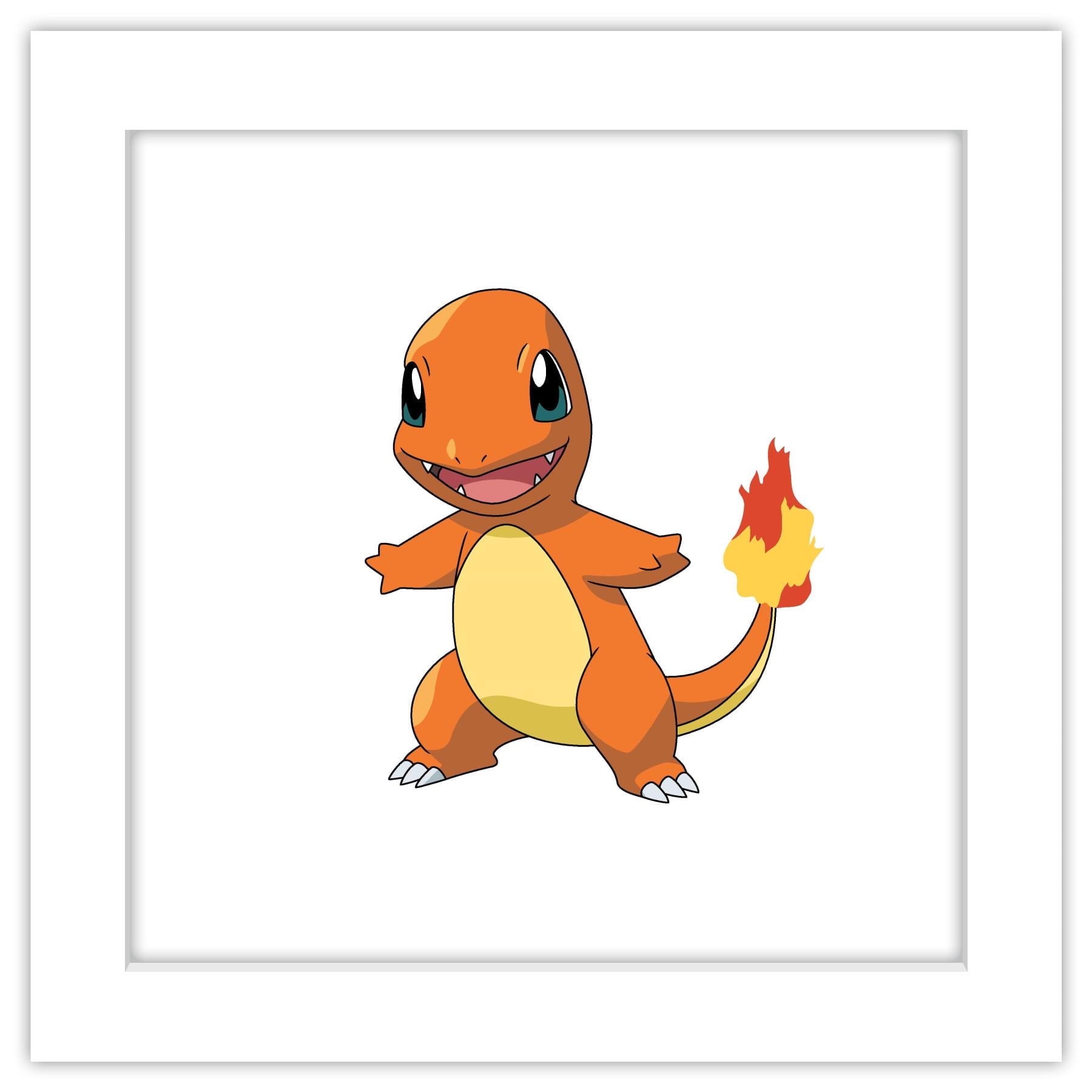 Gallery Pops Pokemon - Charmander Wall Art, White Framed Version, 12" x ...