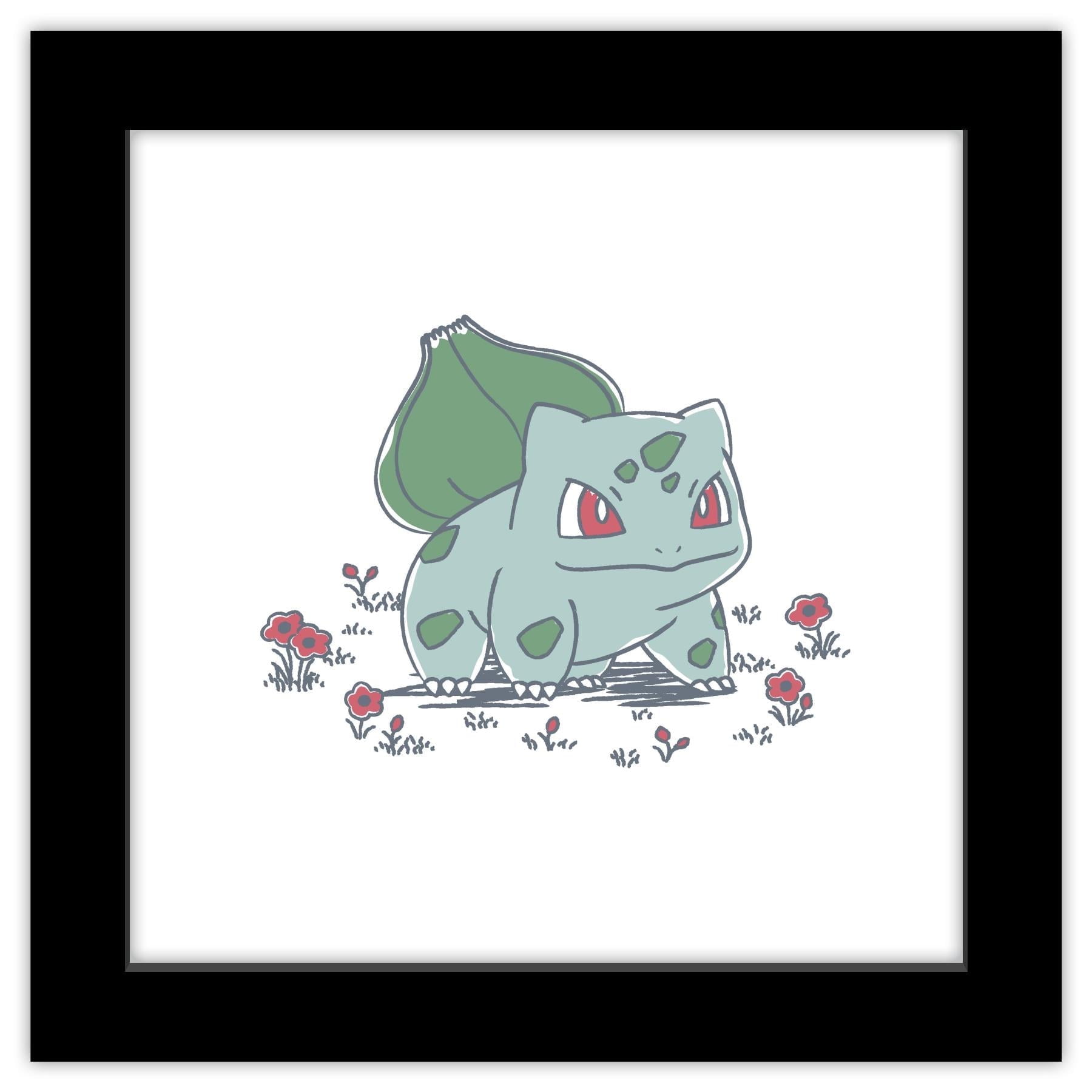 Gallery Pops Pokemon - Daily Sketch Bulbasaur Wall Art, Black Framed ...