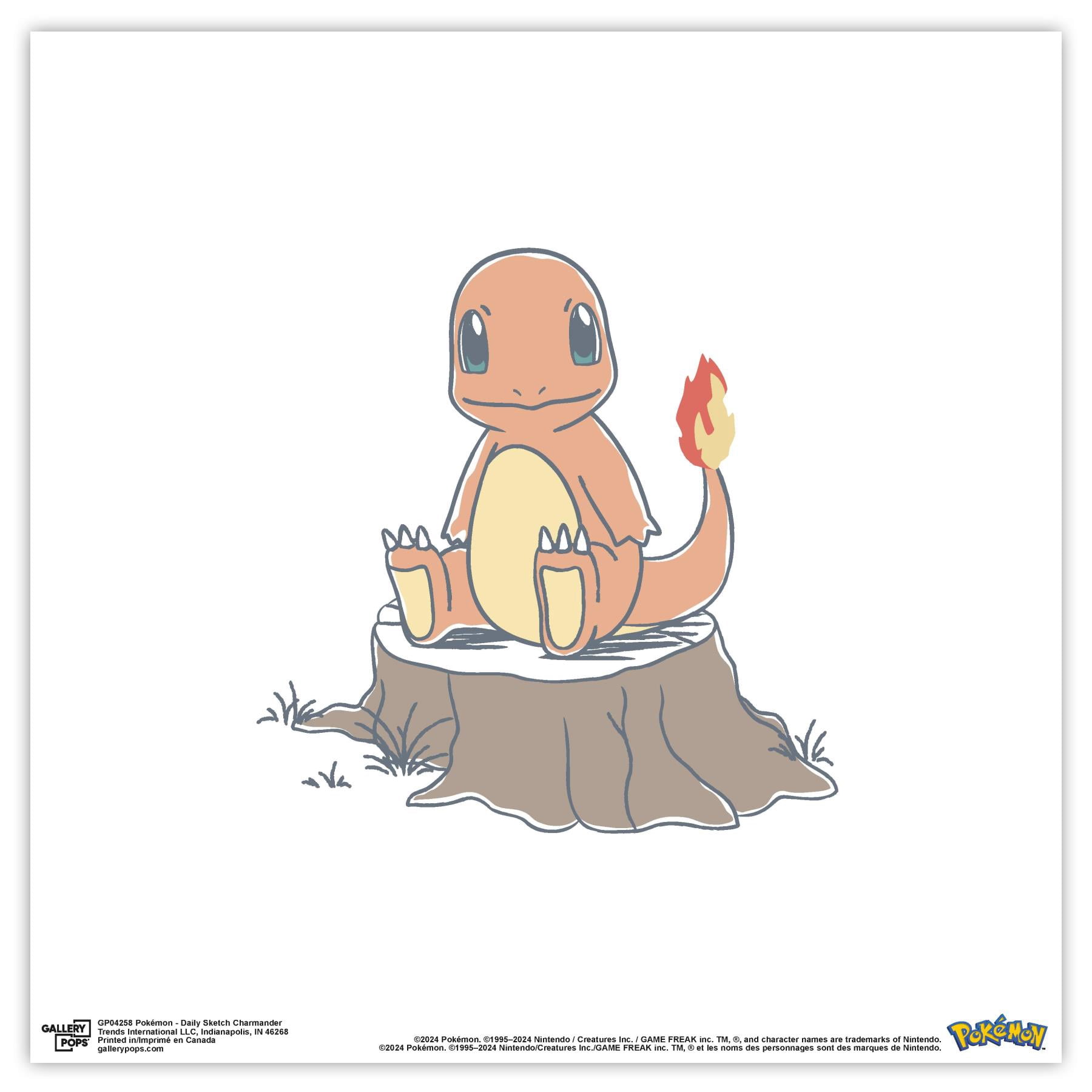 Gallery Pops Pokemon - Daily Sketch Charmander Wall Art, Unframed ...